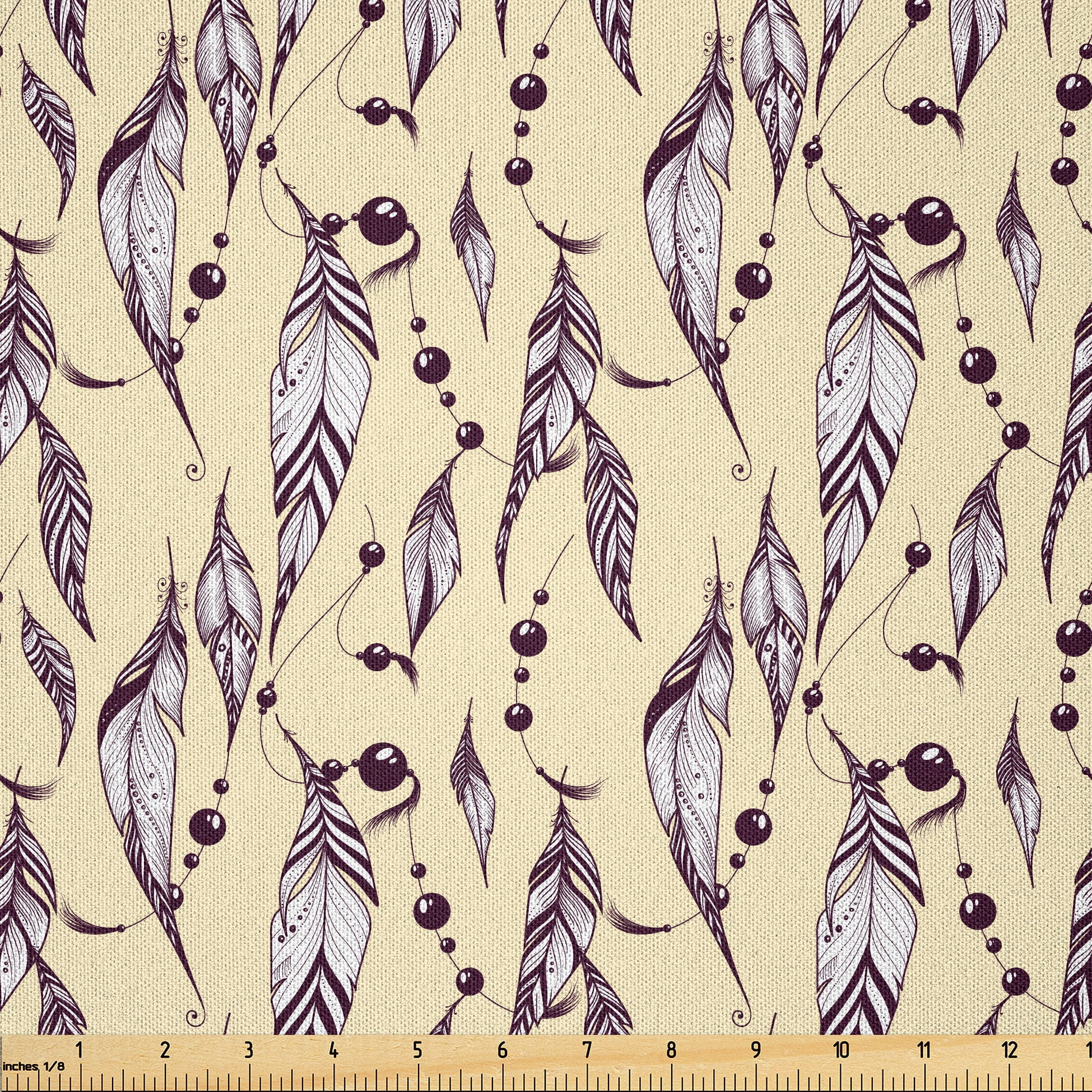 Ambesonne Ethnic Fabric by the Yard Microfiber, Tribal Repeating ...