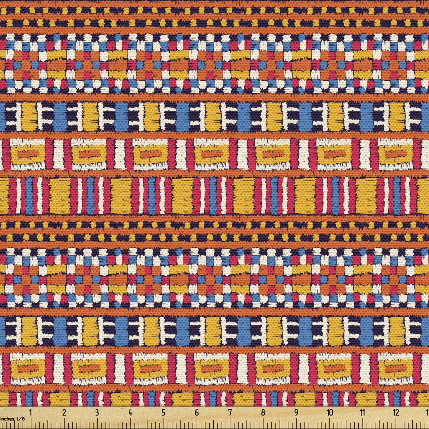 Ambesonne Ethnic Fabric by the Yard Upholstery, Cultural Bohemian ...