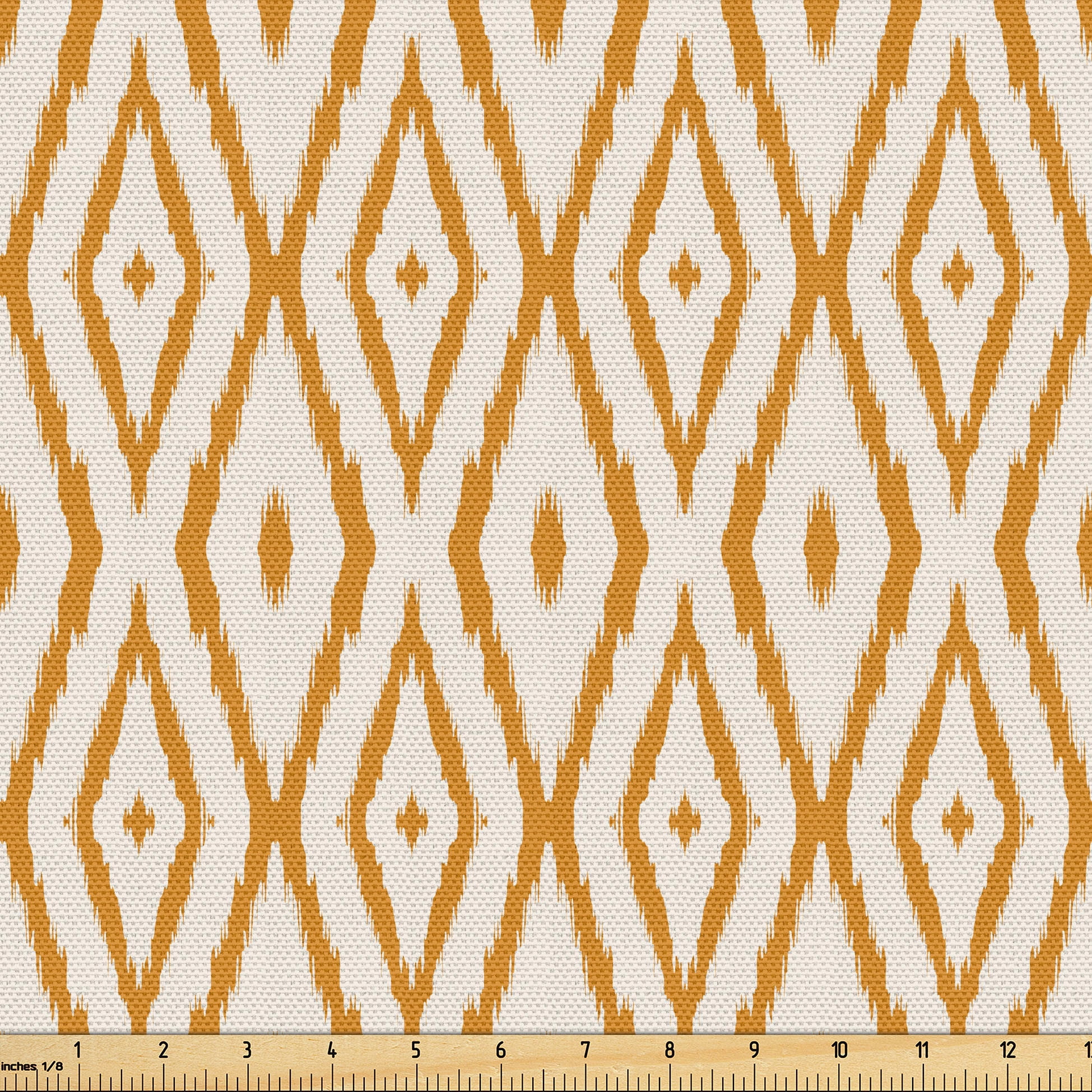 Ambesonne Ethnic Fabric by the Yard Upholstery, Diamond Shapes Dots ...