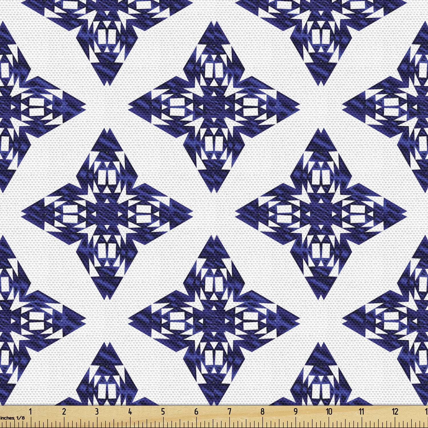 Ambesonne Ethnic Fabric by the Yard Upholstery, Rococo Victorian Star ...