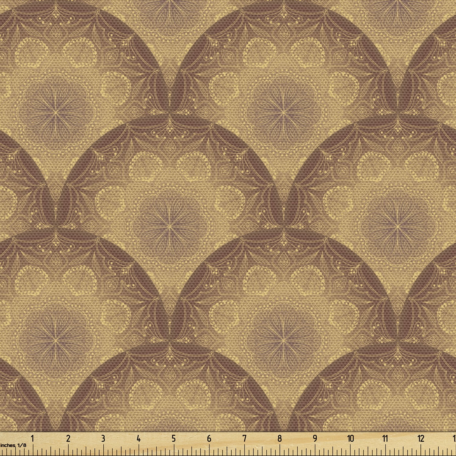 Ambesonne Ethnic Fabric by the Yard Upholstery, Traditional Oriental ...