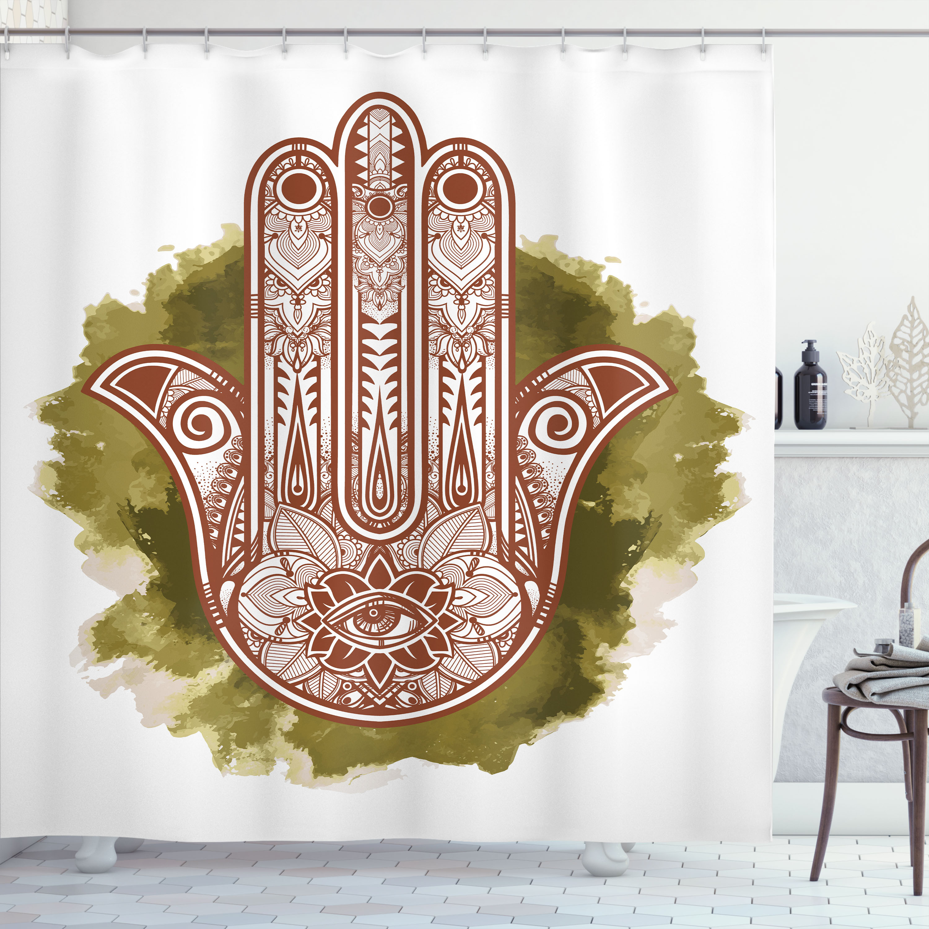 Ambesonne Ethnic Shower Curtain, Folkloric Motif Art Print, 69"Wx84"L ...