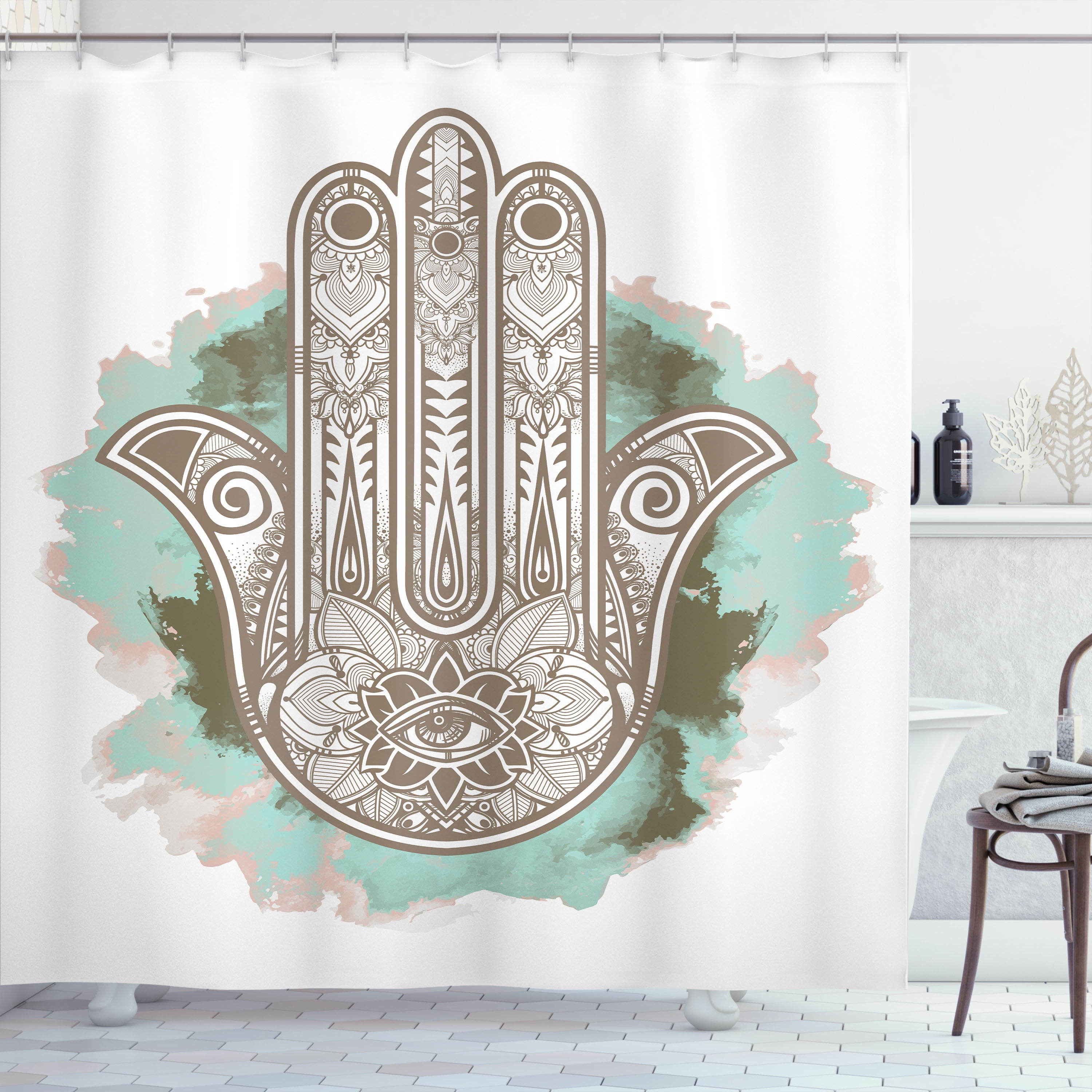 Ambesonne Ethnic Shower Curtain, Folkloric Motif Art Print, 69"Wx84"L ...
