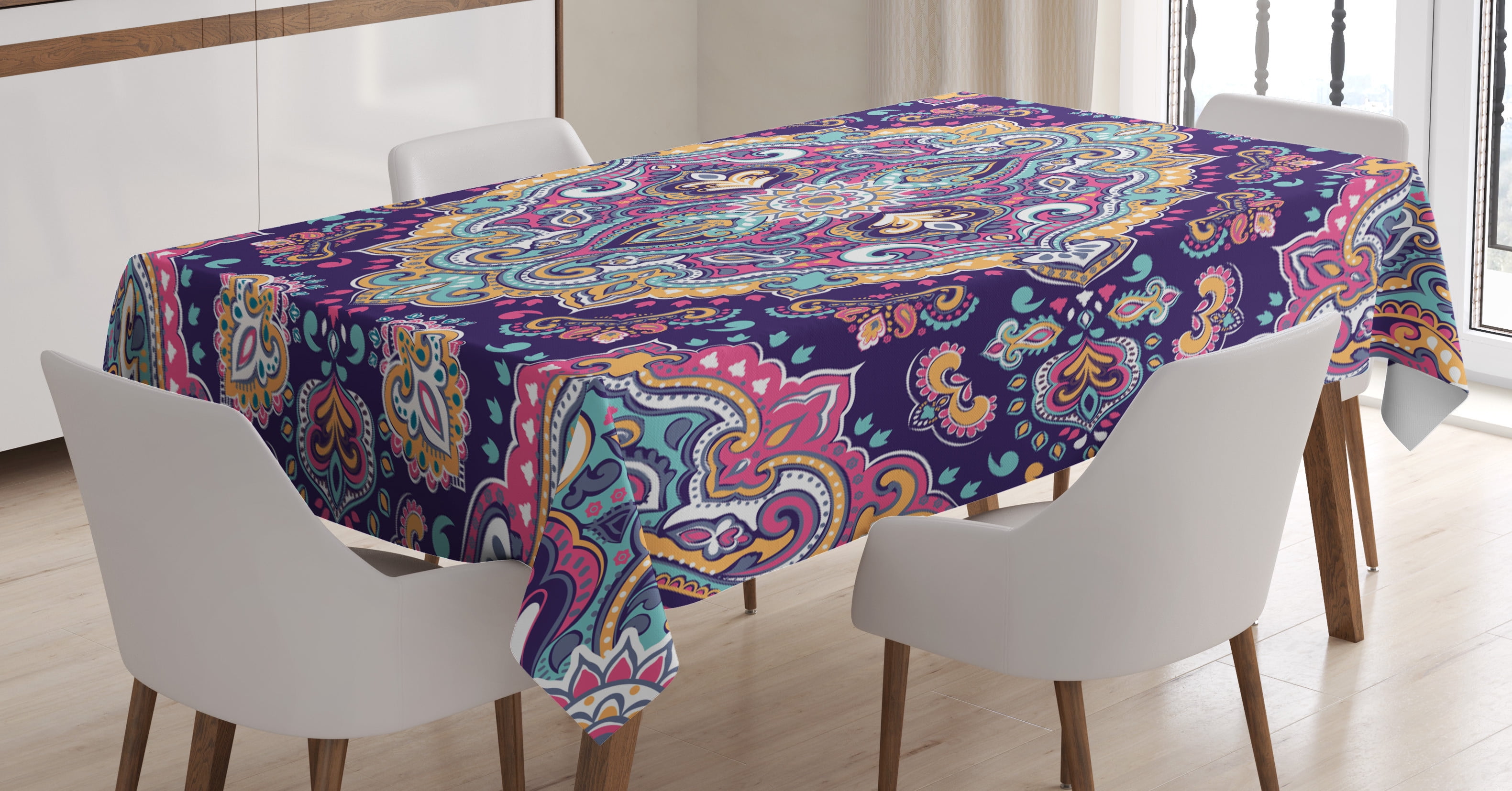 Ambesonne Ethnic Tablecloth Rectangular Table Cover, Boho Colorful ...