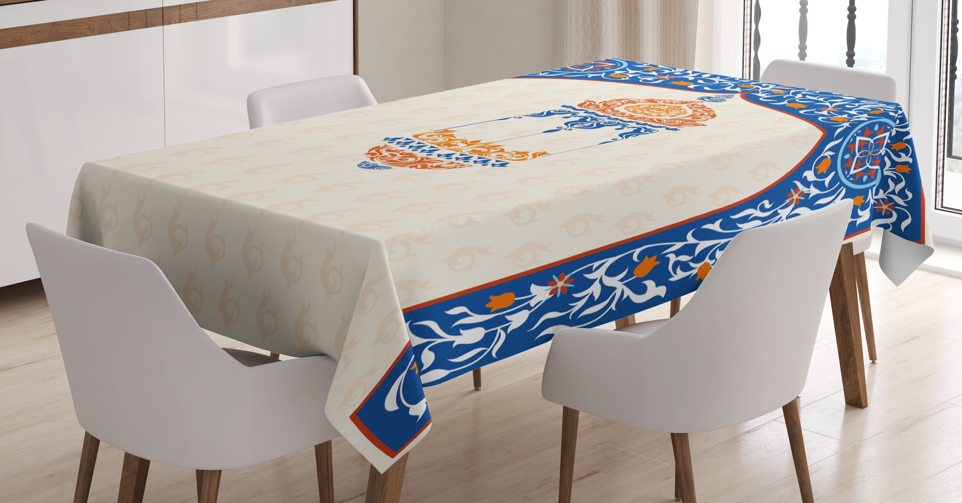 Ambesonne Ethnic Tablecloth Rectangular Table Cover, Folkloric Art ...