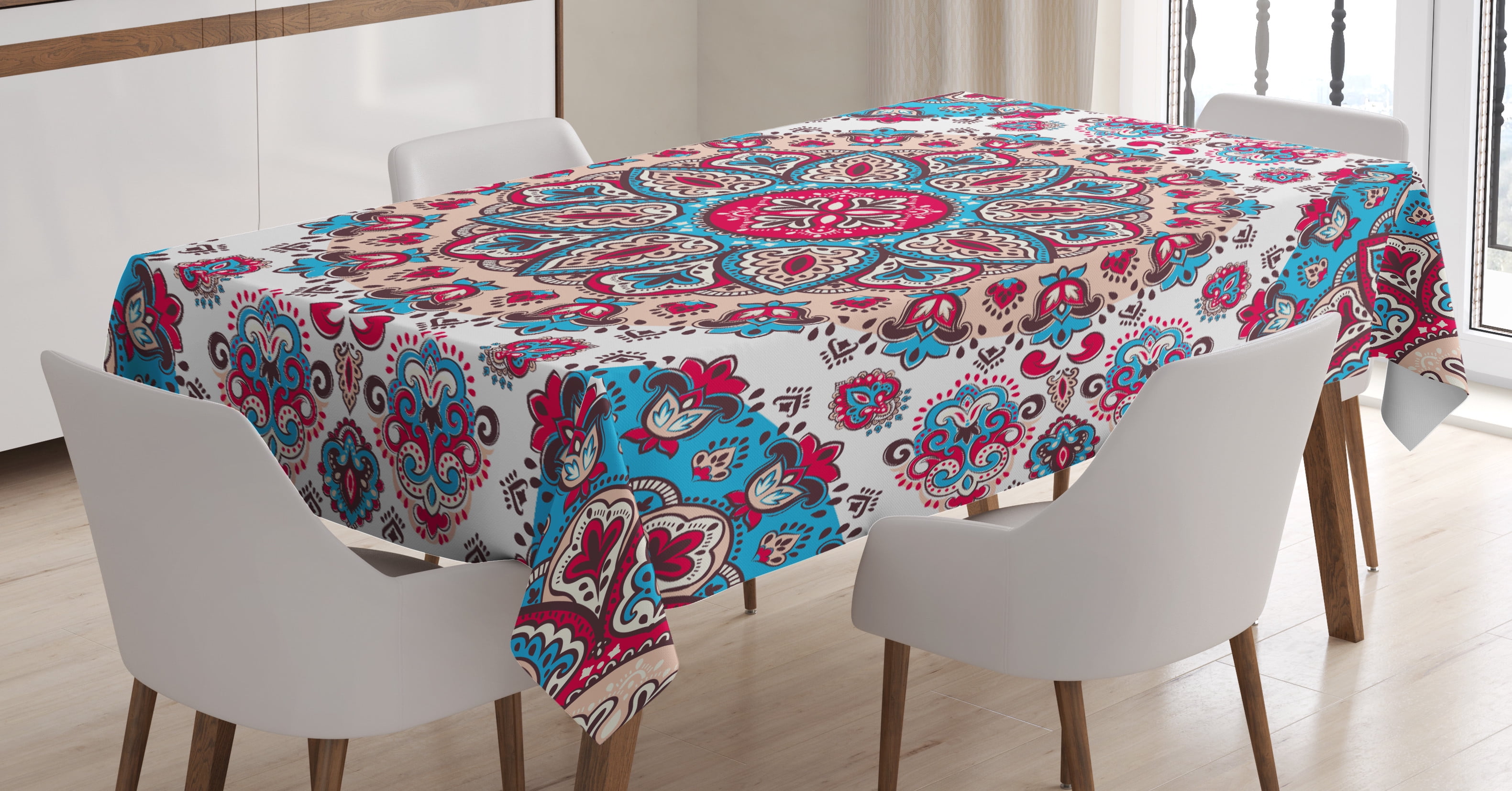Ambesonne Ethnic Tablecloth Rectangular Table Cover, Oriental Style ...