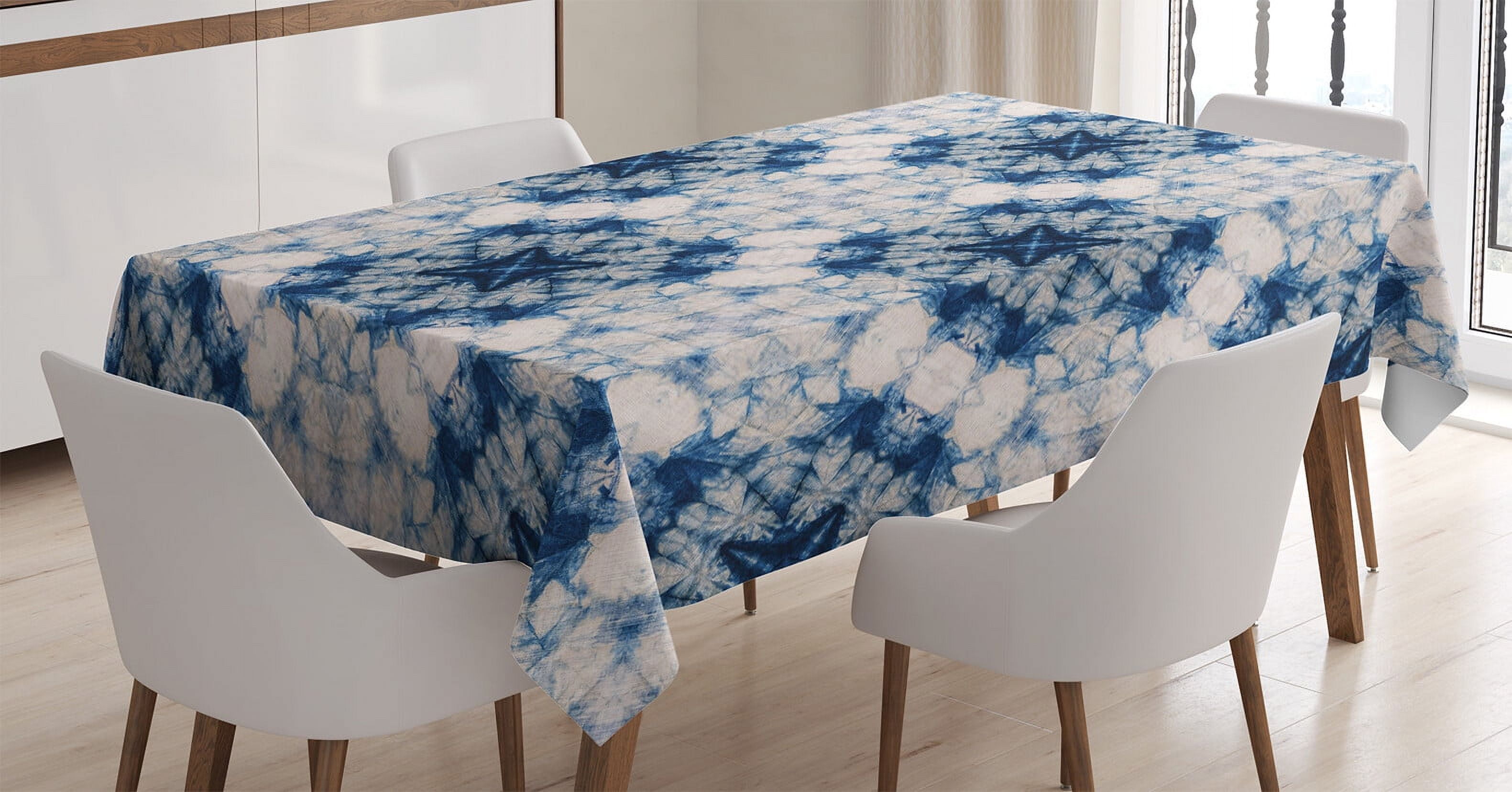 Ambesonne Ethnic Tablecloth Rectangular Table Cover, Tie Dye Effect ...