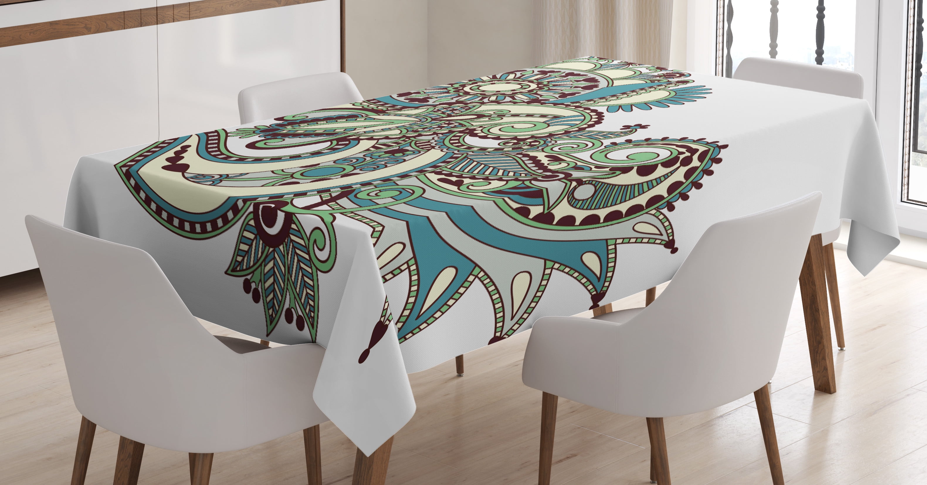 Ambesonne Ethnic Tablecloth Rectangular Table Cover, Traditional Ornate ...