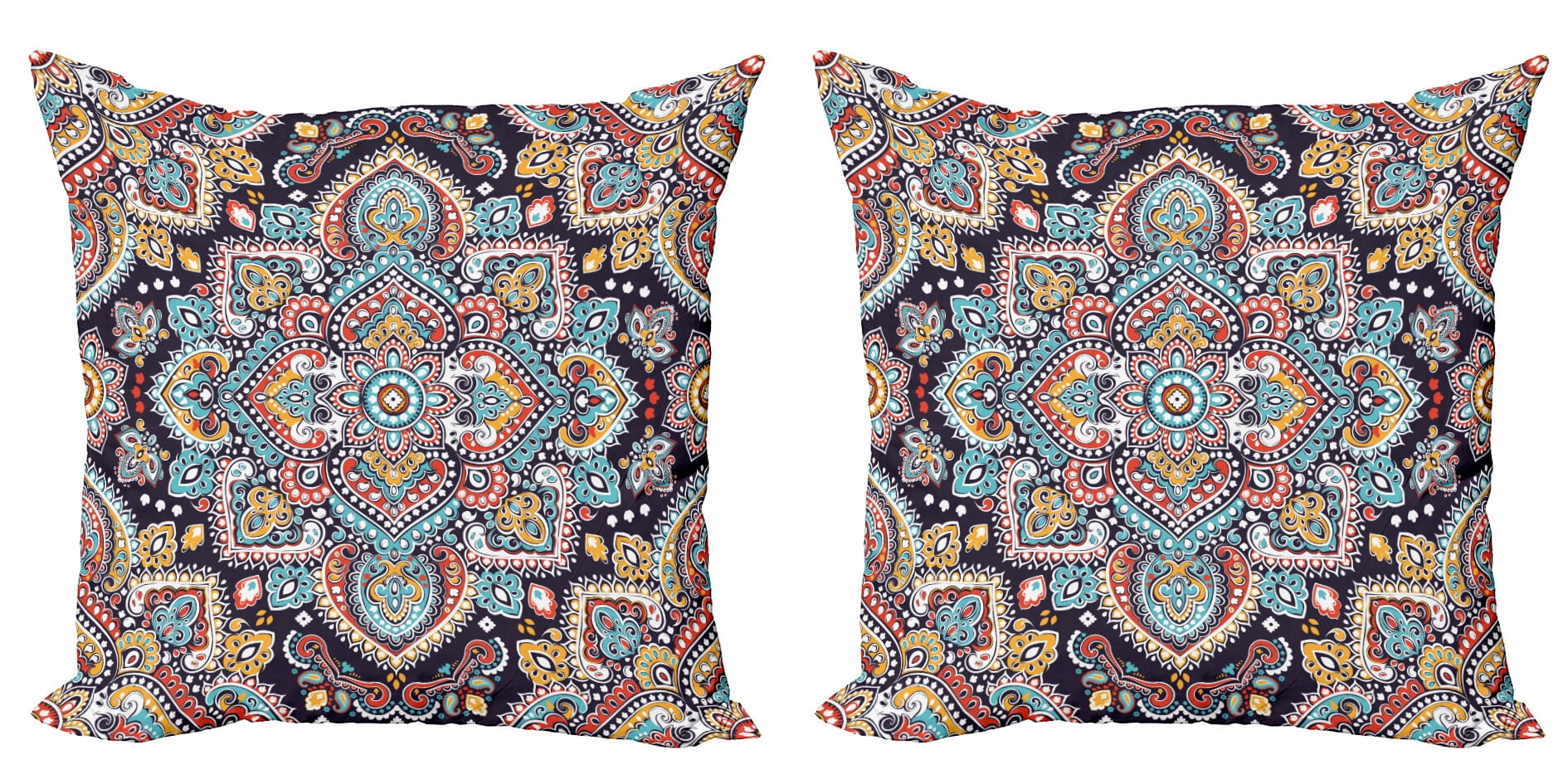 Ambesonne Ethnic Throw Pillow Cover 2 Pack, Vintage Boho Art, 16 ...