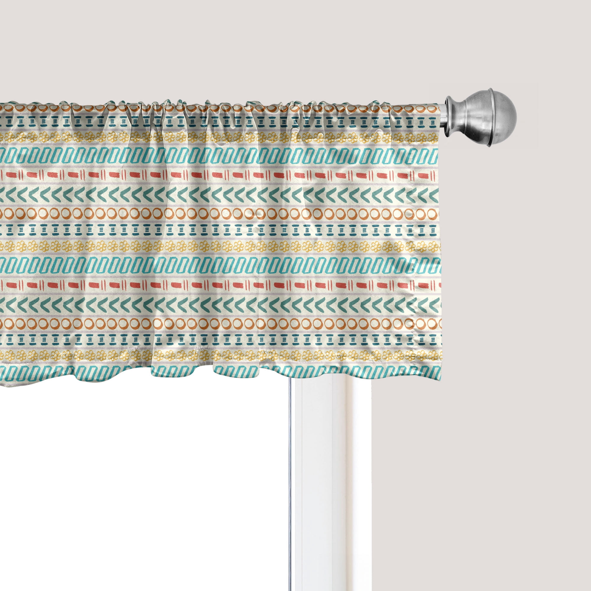 Ambesonne Ethnic Window Valance, Boho Striped Motif Art, 54" X 12 ...