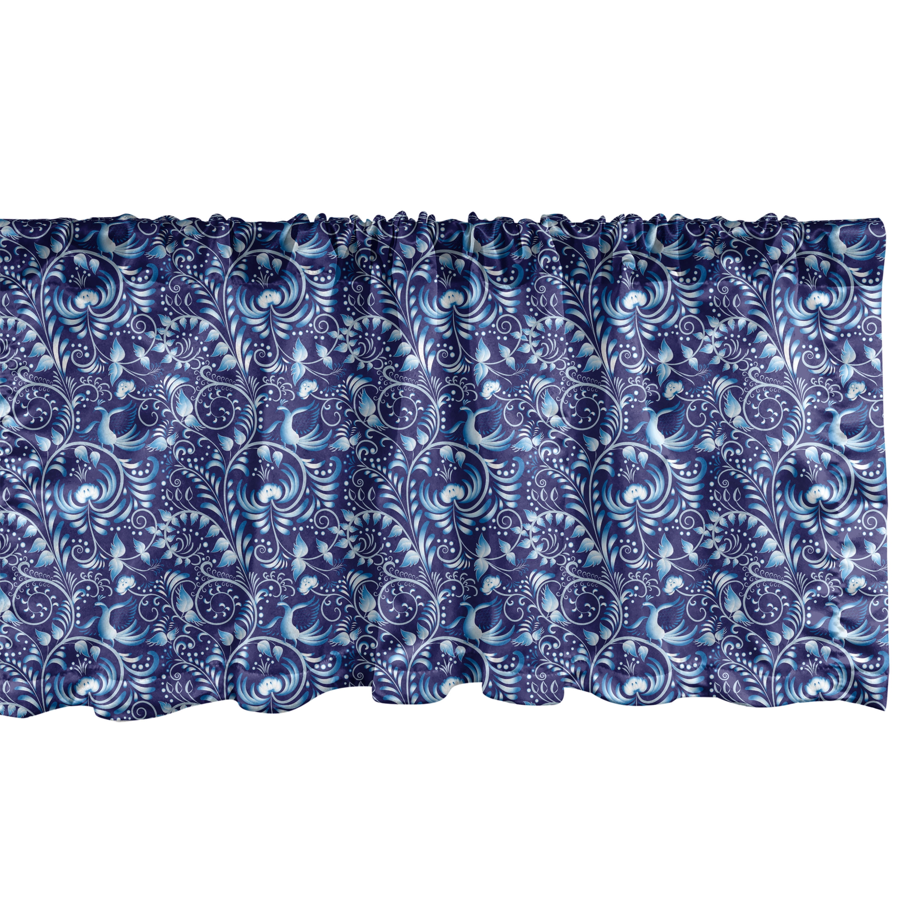 Ambesonne Ethnic Window Valance, Folk Chinese Theme Swirl, 54" X 12 ...