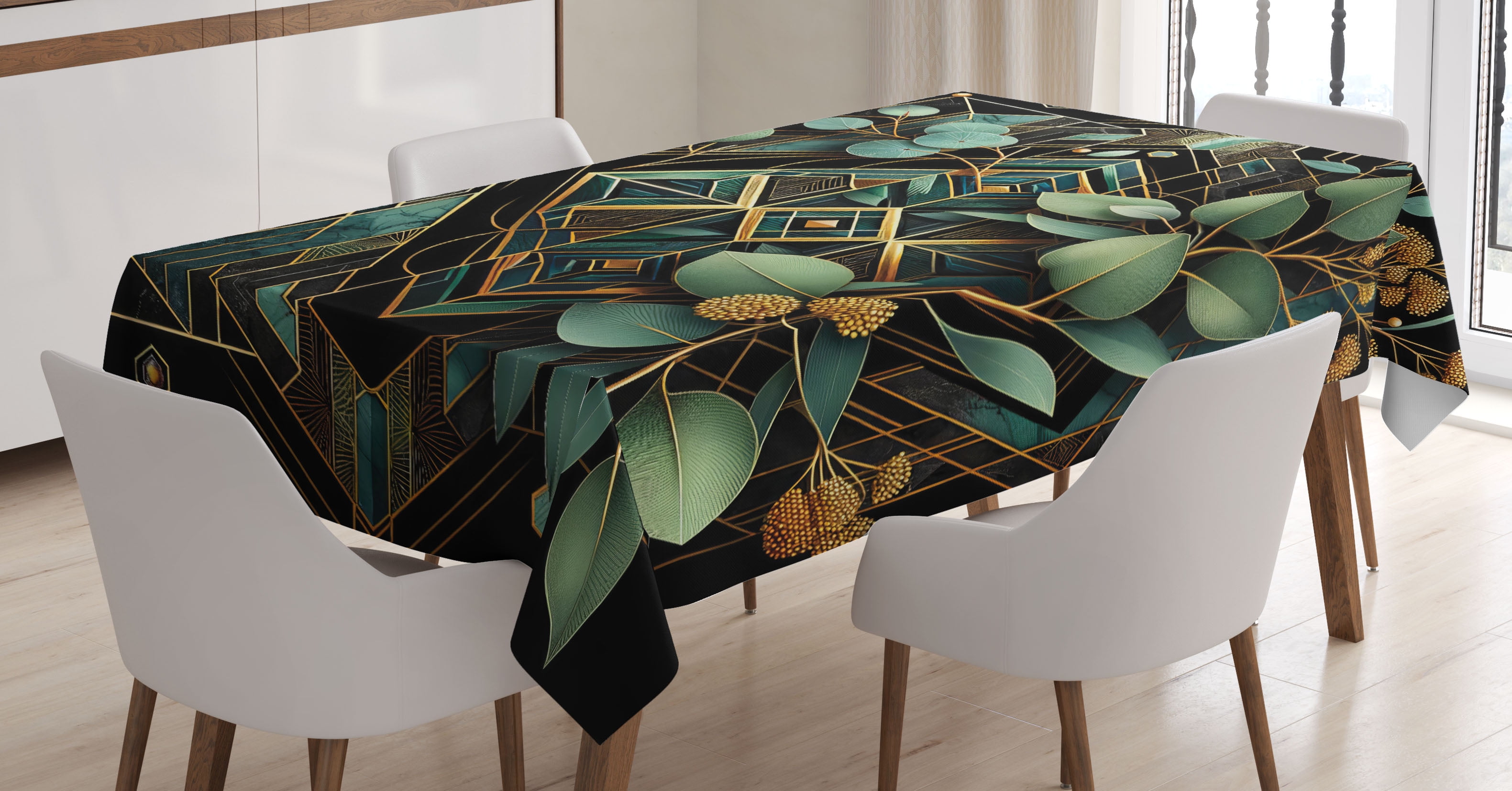 Ambesonne Eucalyptus Leaves Tablecloth Rectangular Table Cover, Art ...