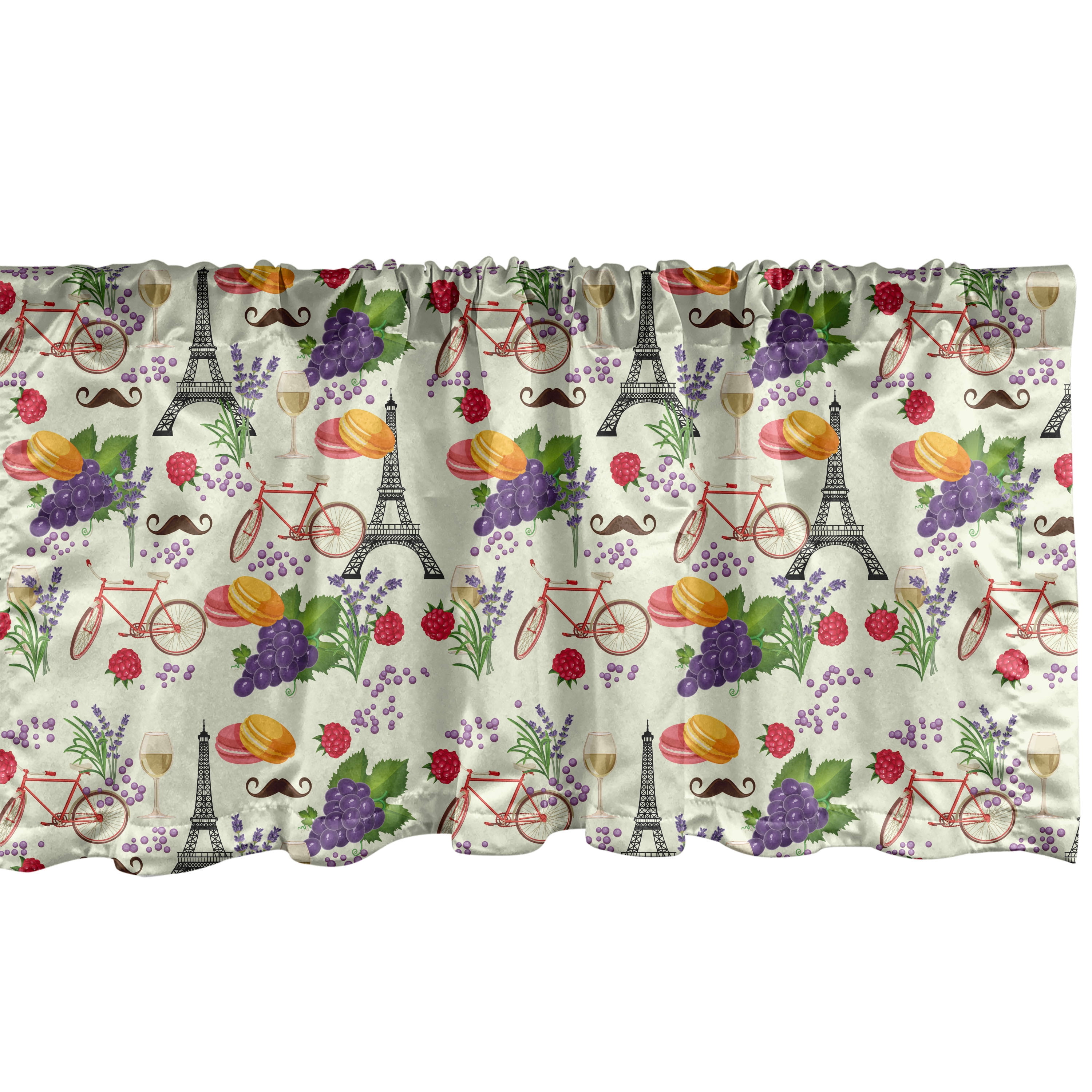 Ambesonne European Window Valance, French Themed Paris Must Have ...