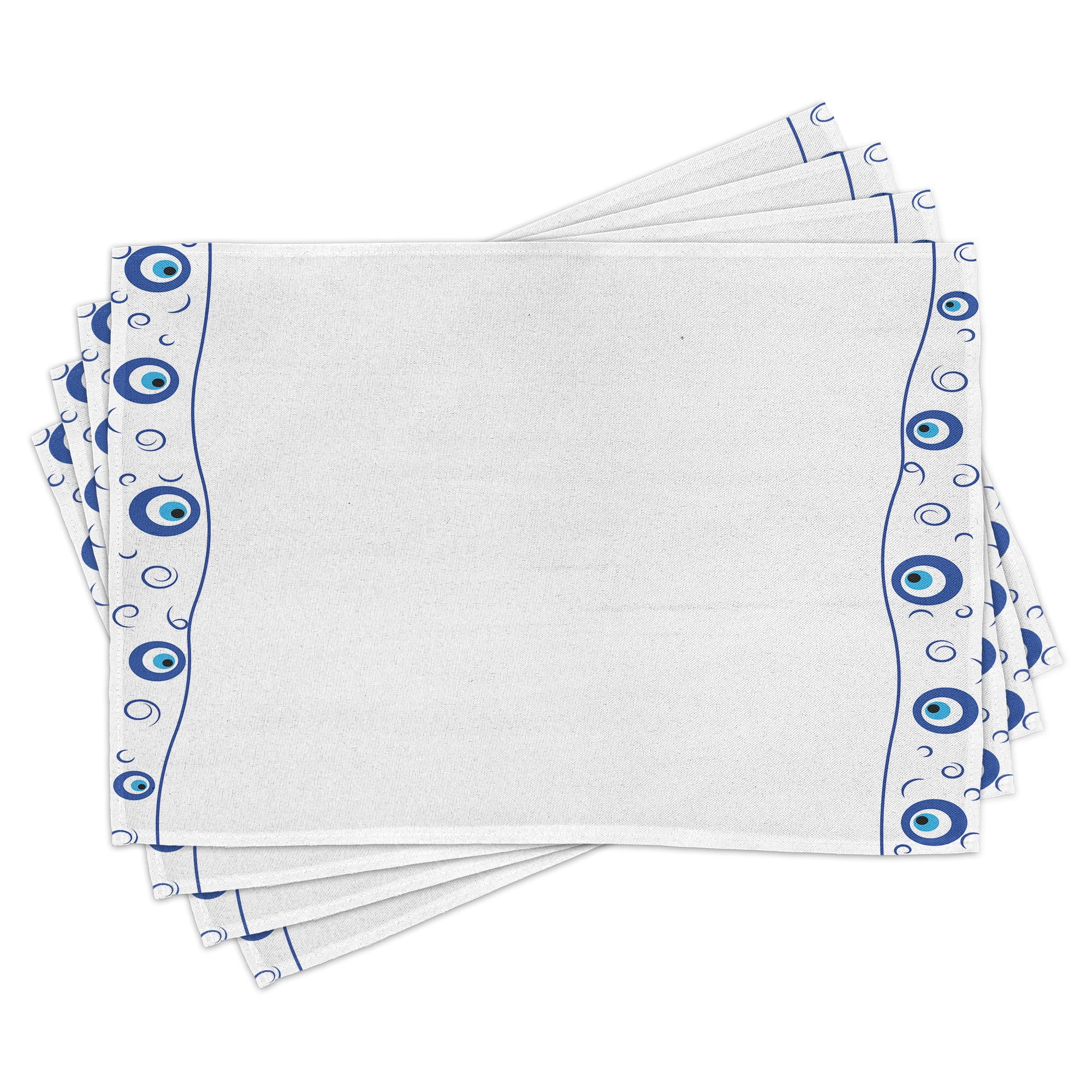 Ambesonne Evil Eye Place Mats Set of 4, Border Design Spirals, Standard ...