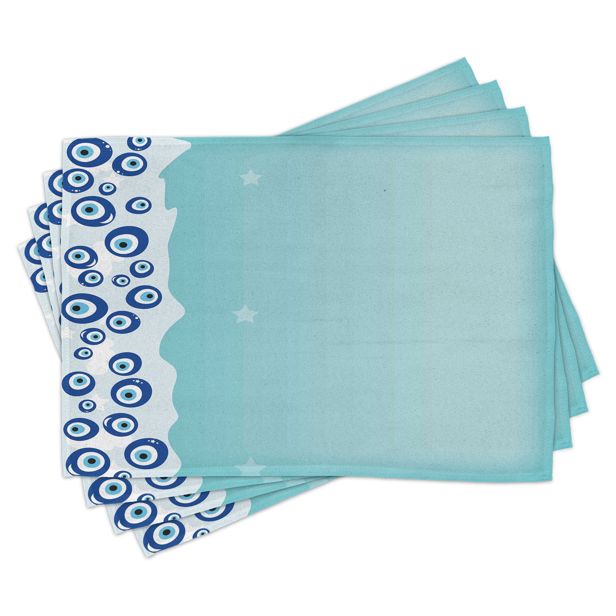 Ambesonne Evil Eye Place Mats Set of 4, Vertical Shape Border, Standard ...