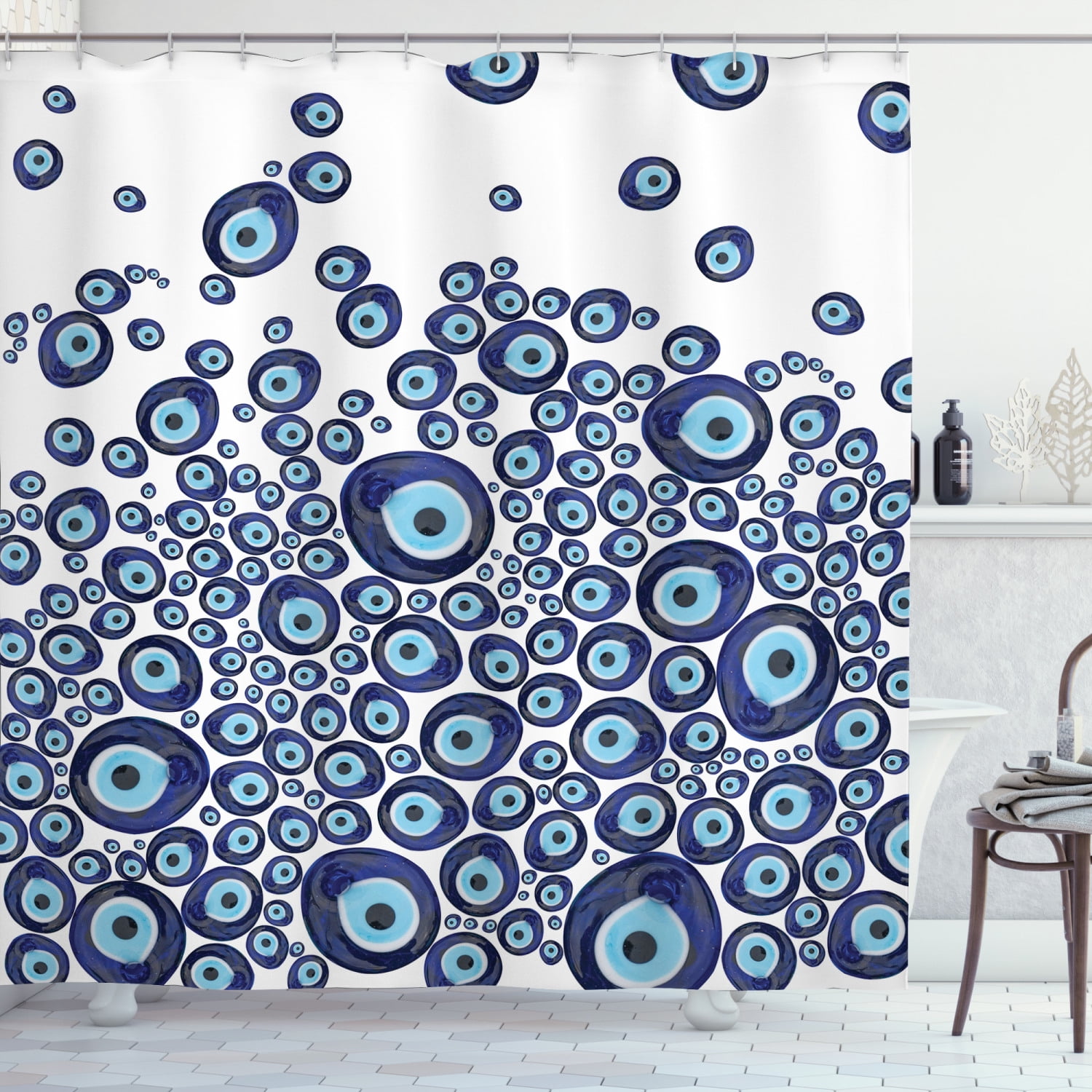 Ambesonne Evil Eye Shower Curtain, Traditional Beads Luck, 69"Wx70"L ...