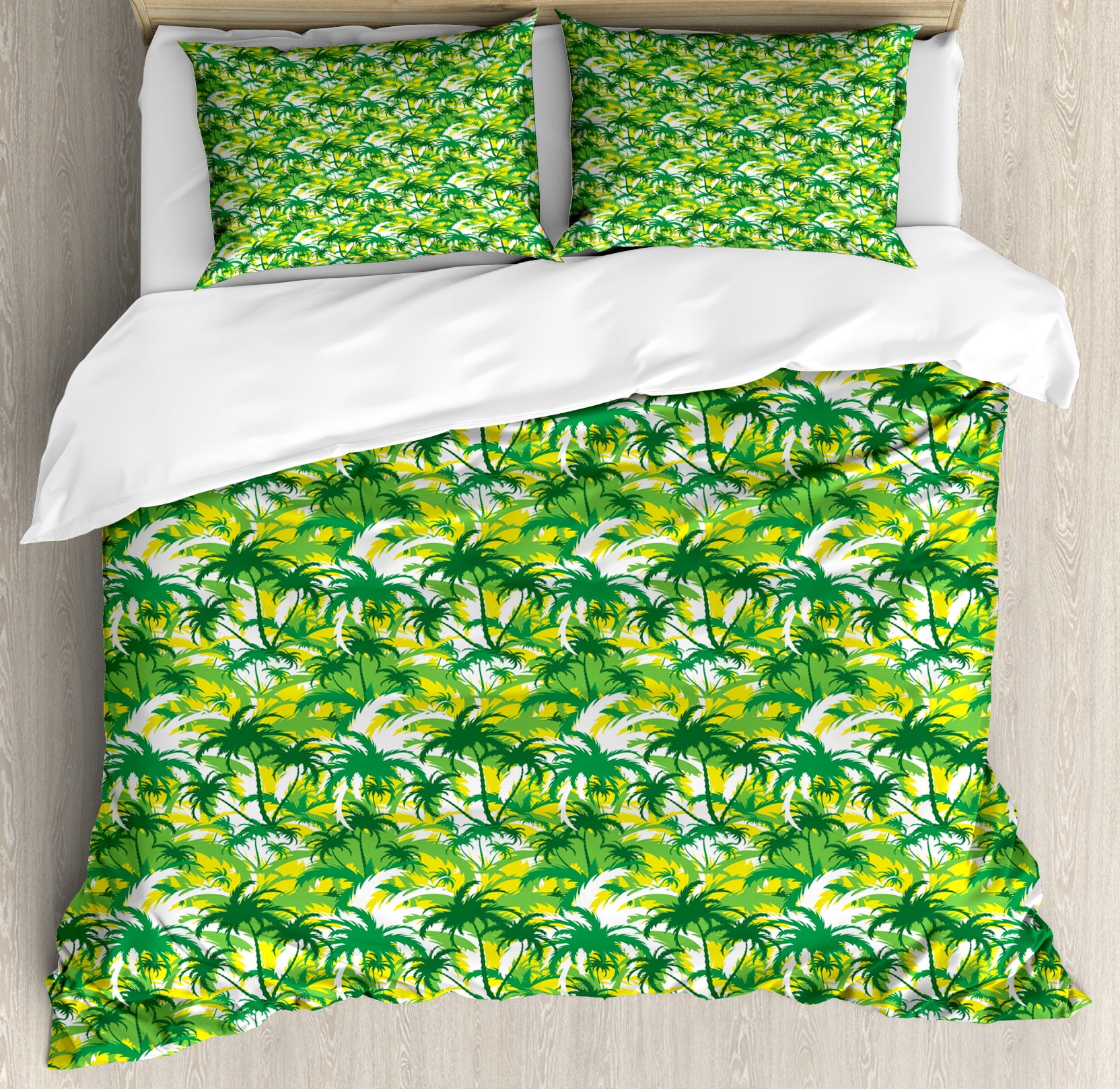 Ambesonne Exotic Duvet Cover Sets, Hawaiian Palm Trees Design, 2-King ...