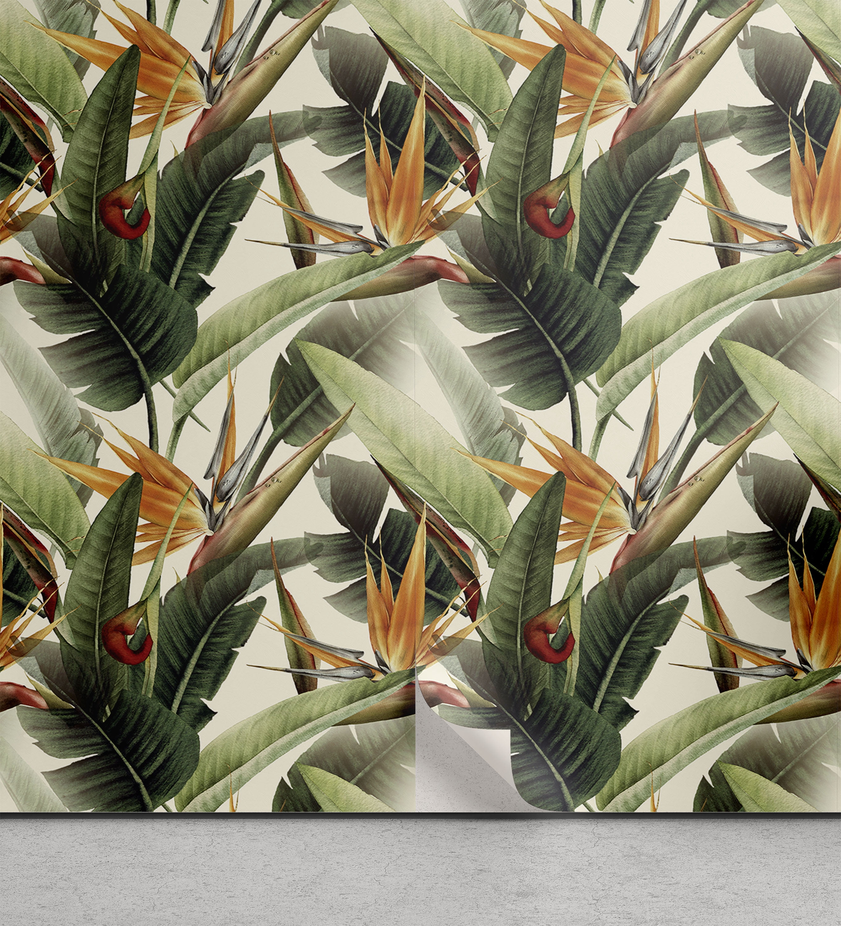 Ambesonne Exotic Peel & Stick Wallpaper for Home, Bird Flowers Tropical ...