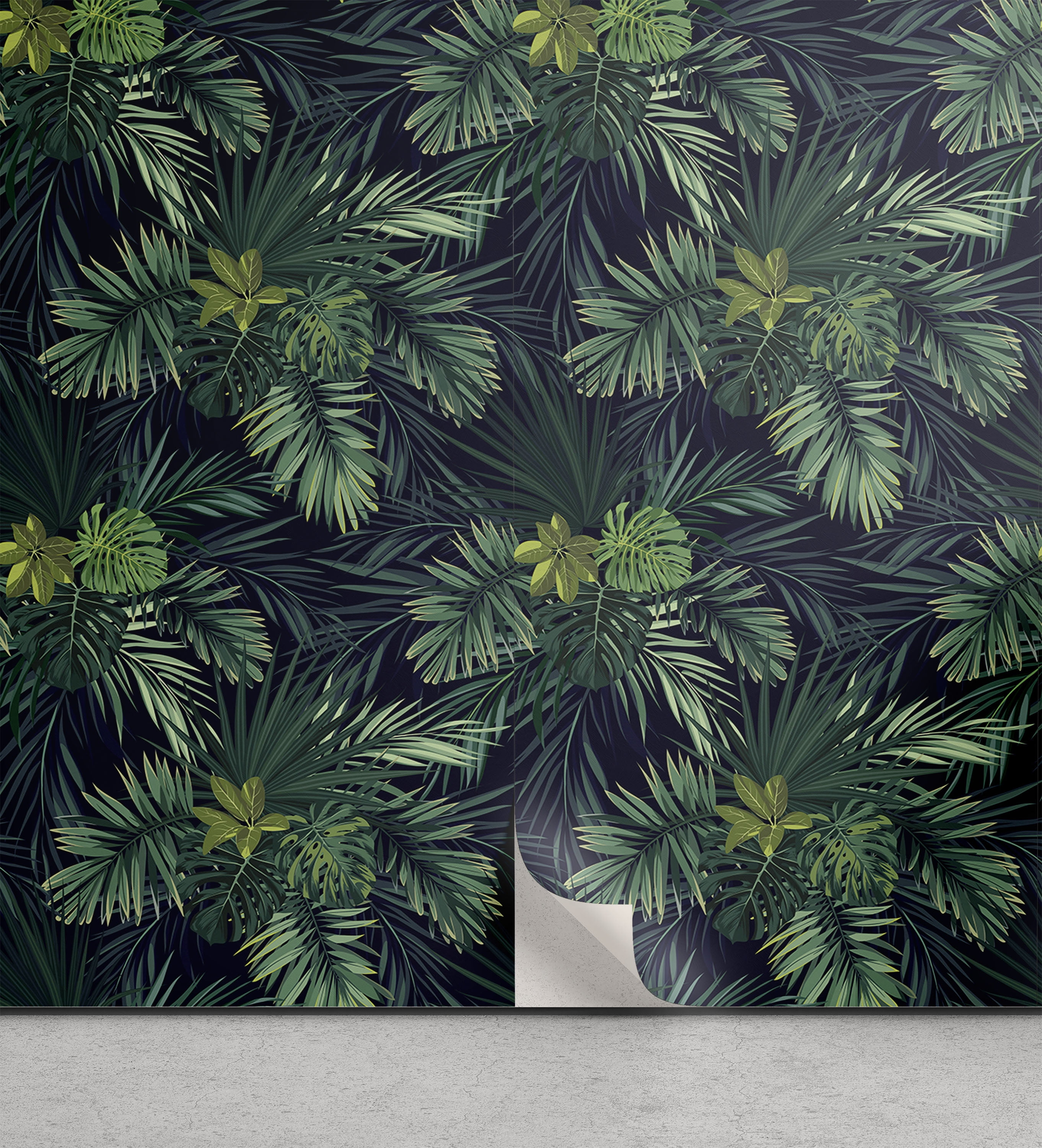 Ambesonne Exotic Peel & Stick Wallpaper for Home, Botany Leaves Pattern ...