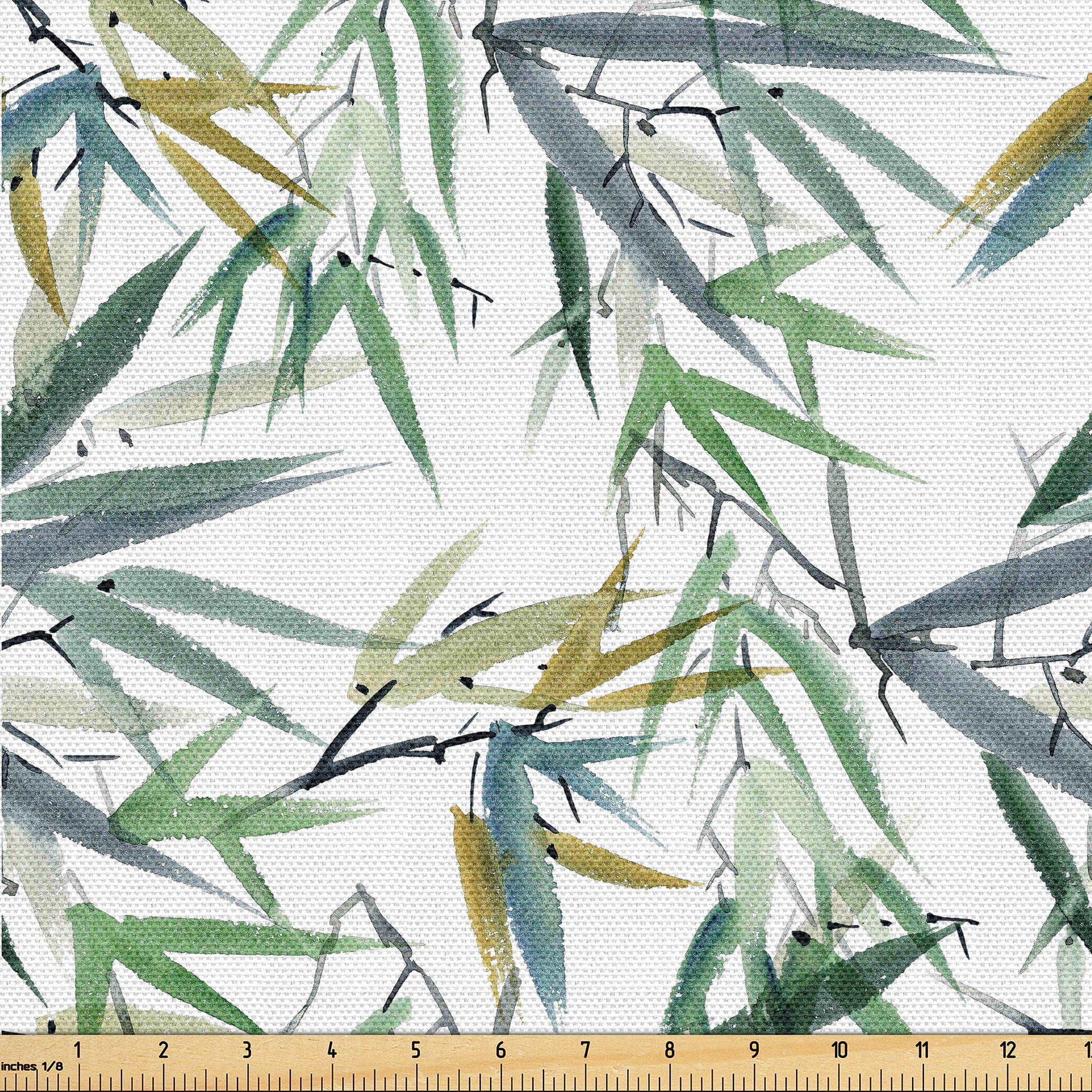 Ambesonne Exotic Theme Fabric by the Yard, Tree Leaves Simple Art, 3 ...