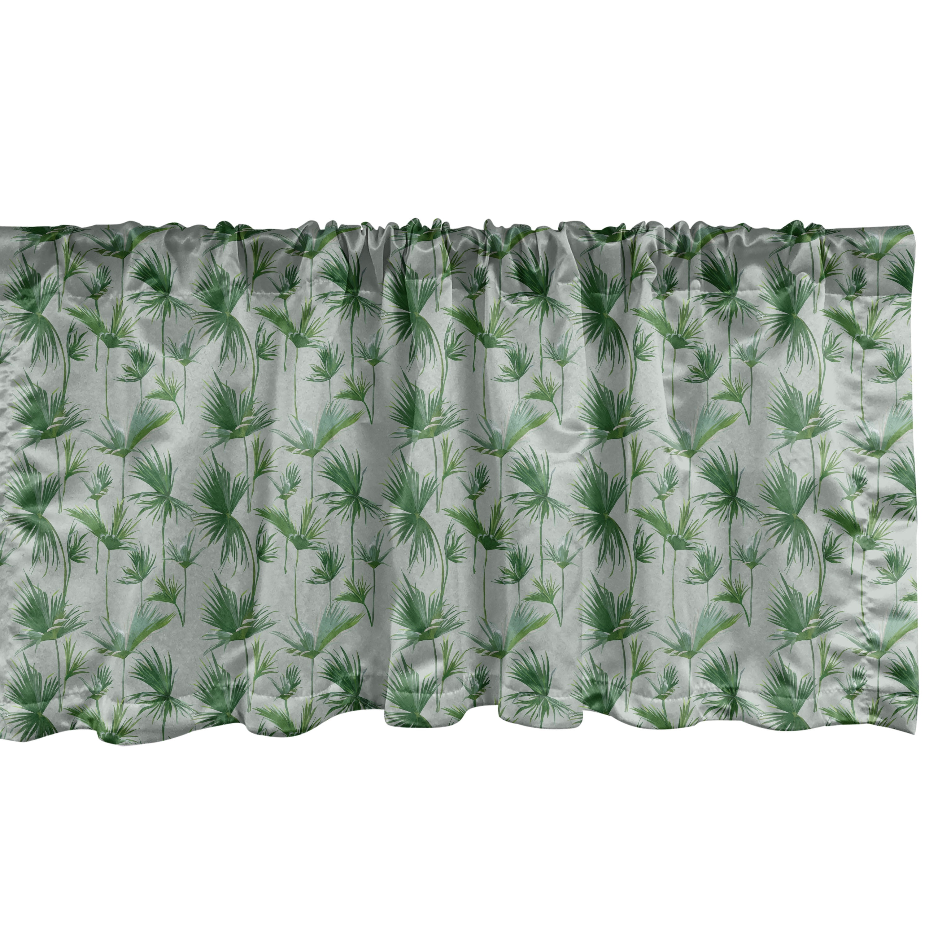 Ambesonne Exotic Window Valance, Scattered Palm Leaves Design, 42" x 12 ...