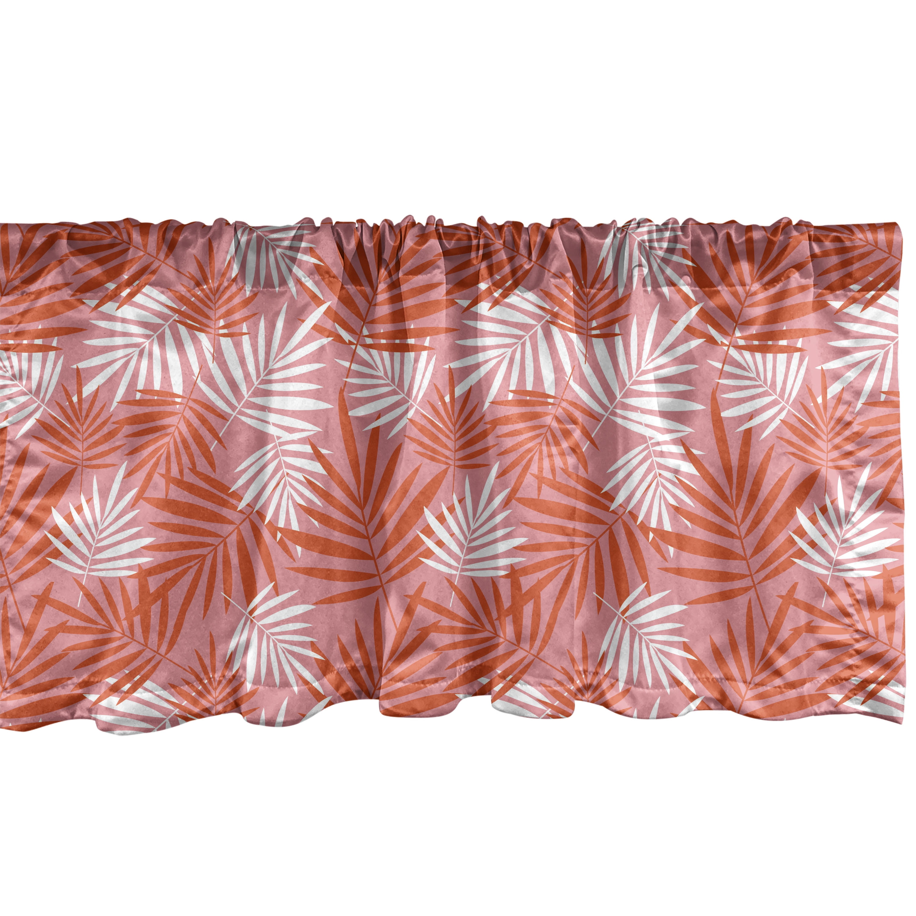 Ambesonne Exotic Window Valance, Vibrant Tropical Palm Leaves, 54" X 18 ...