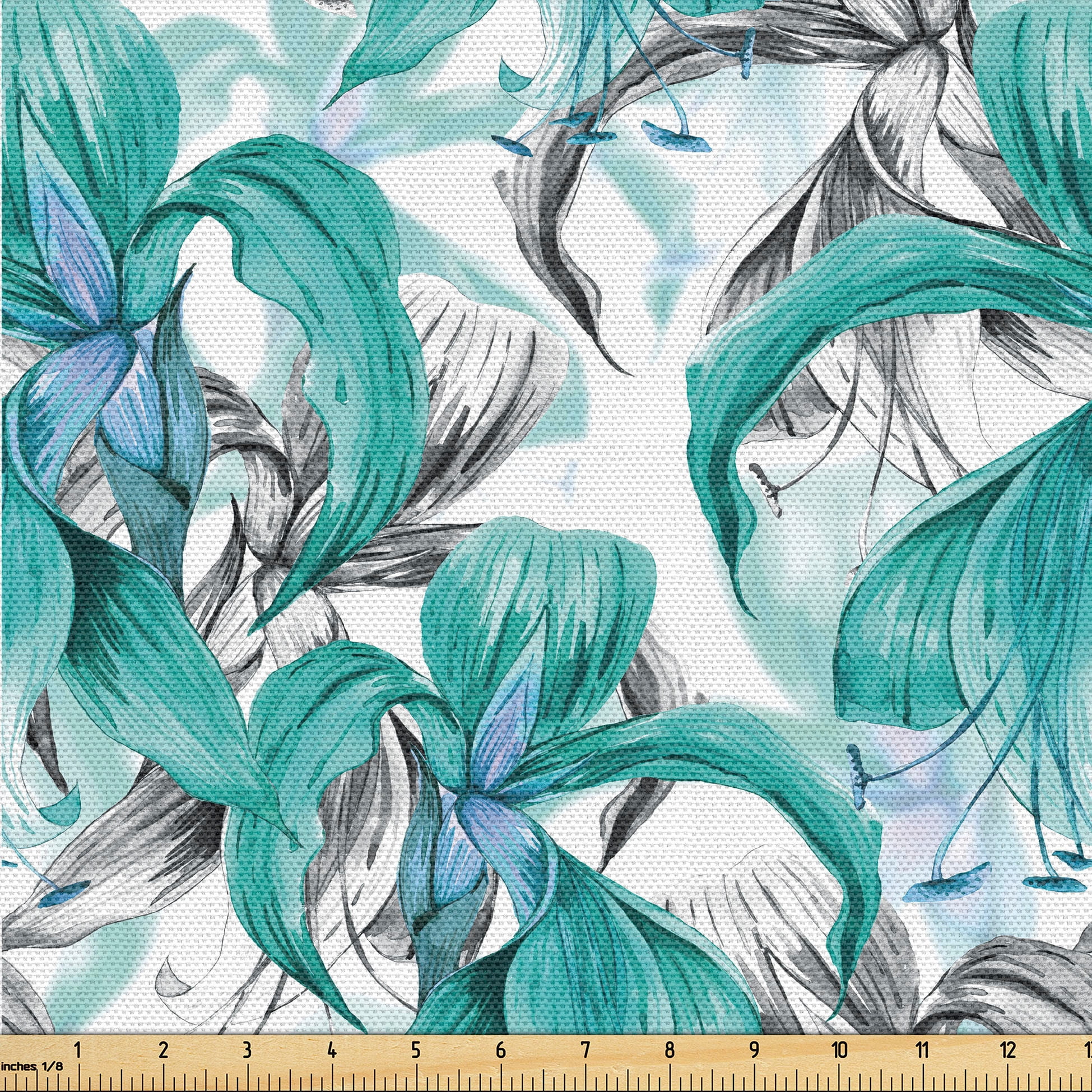 Ambesonne Exotics Fabric by the Yard Upholstery, Dreamy Wild Flowers ...