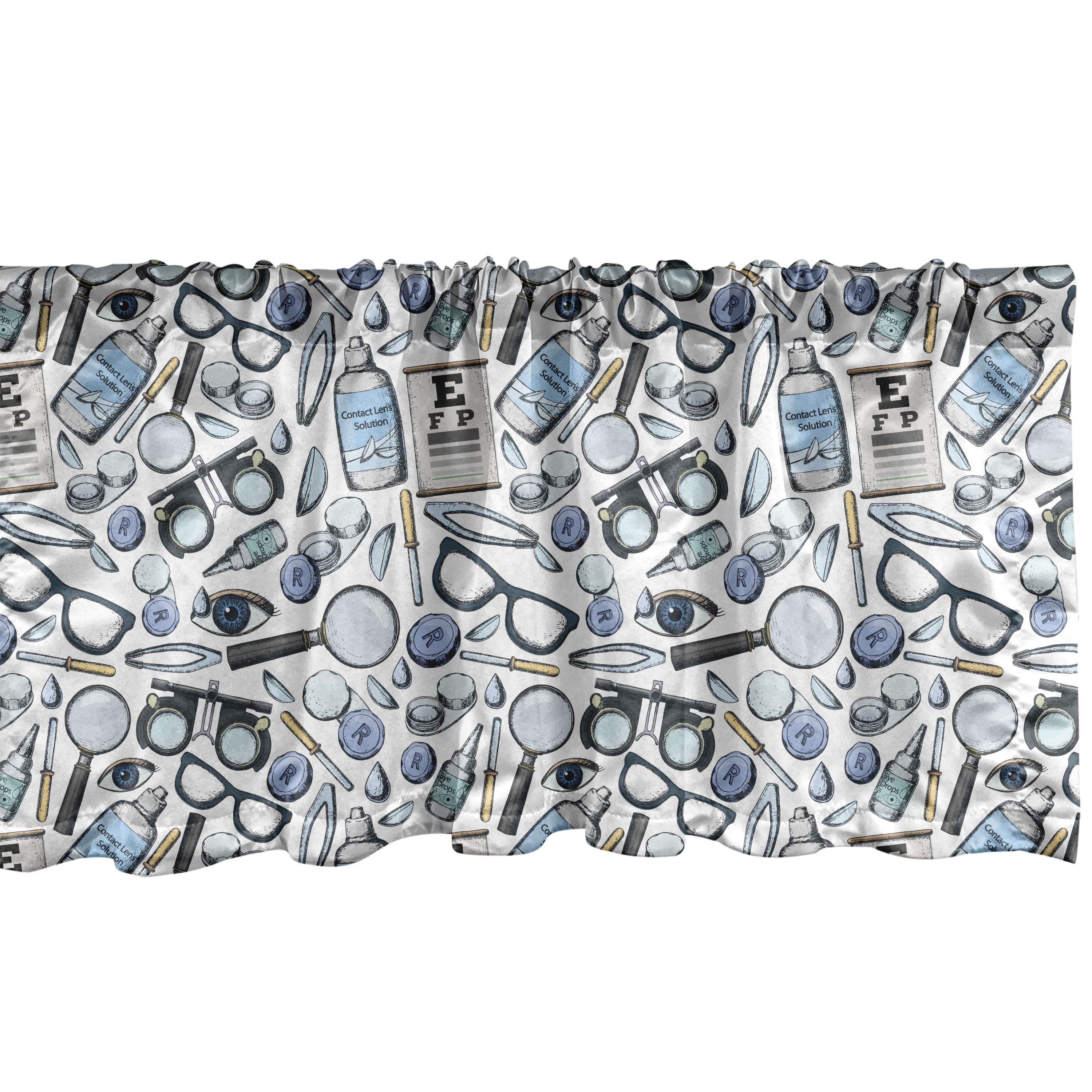 Ambesonne Eye Chart Window Valance, Health Optometry Items, 54" X 12 ...