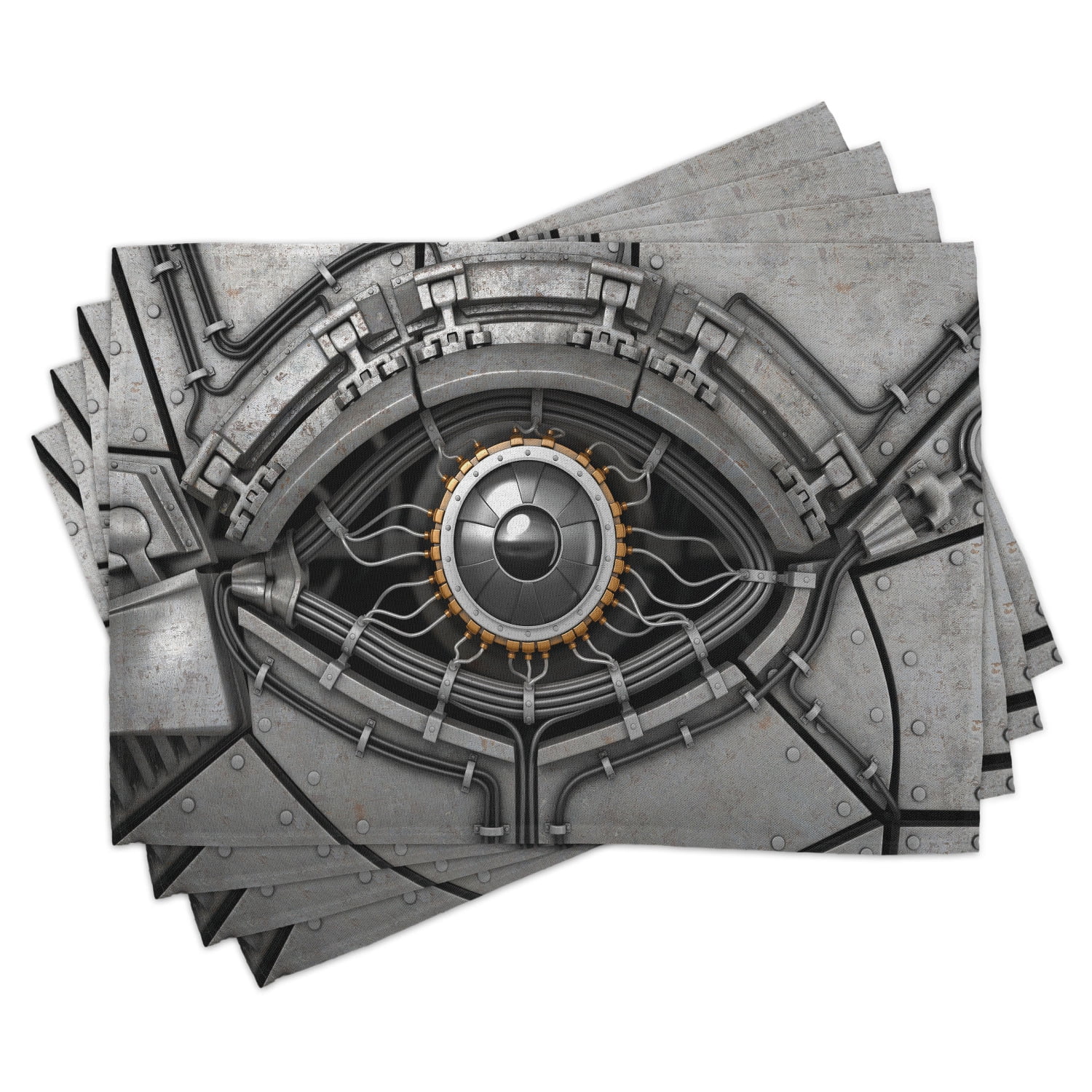 Ambesonne Eye Place Mats Set of 4, Robot Eye Wires Technology, Standard ...