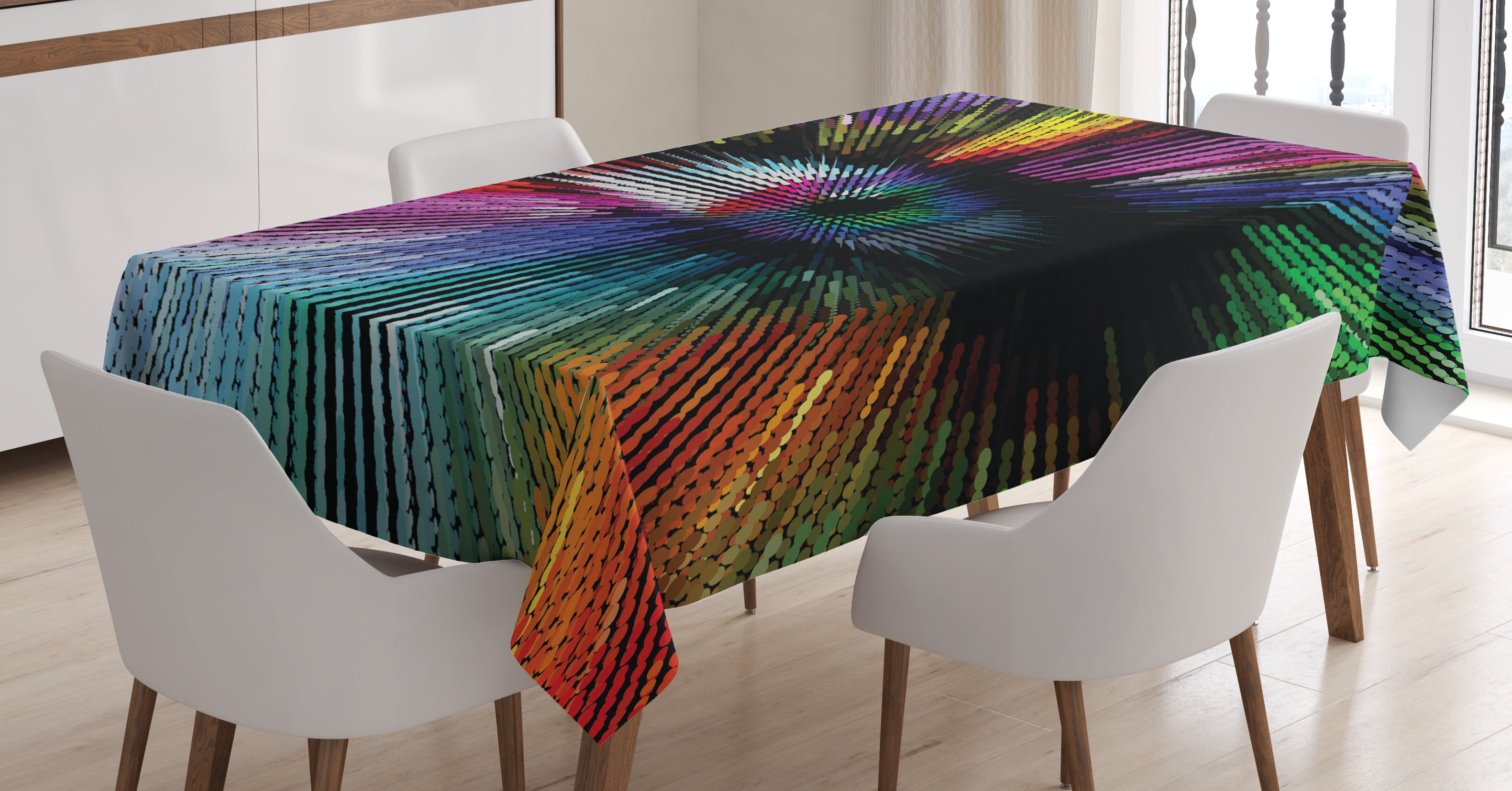 Ambesonne Eye Tablecloth Rectangular Table Cover, Abstract Vibrant ...
