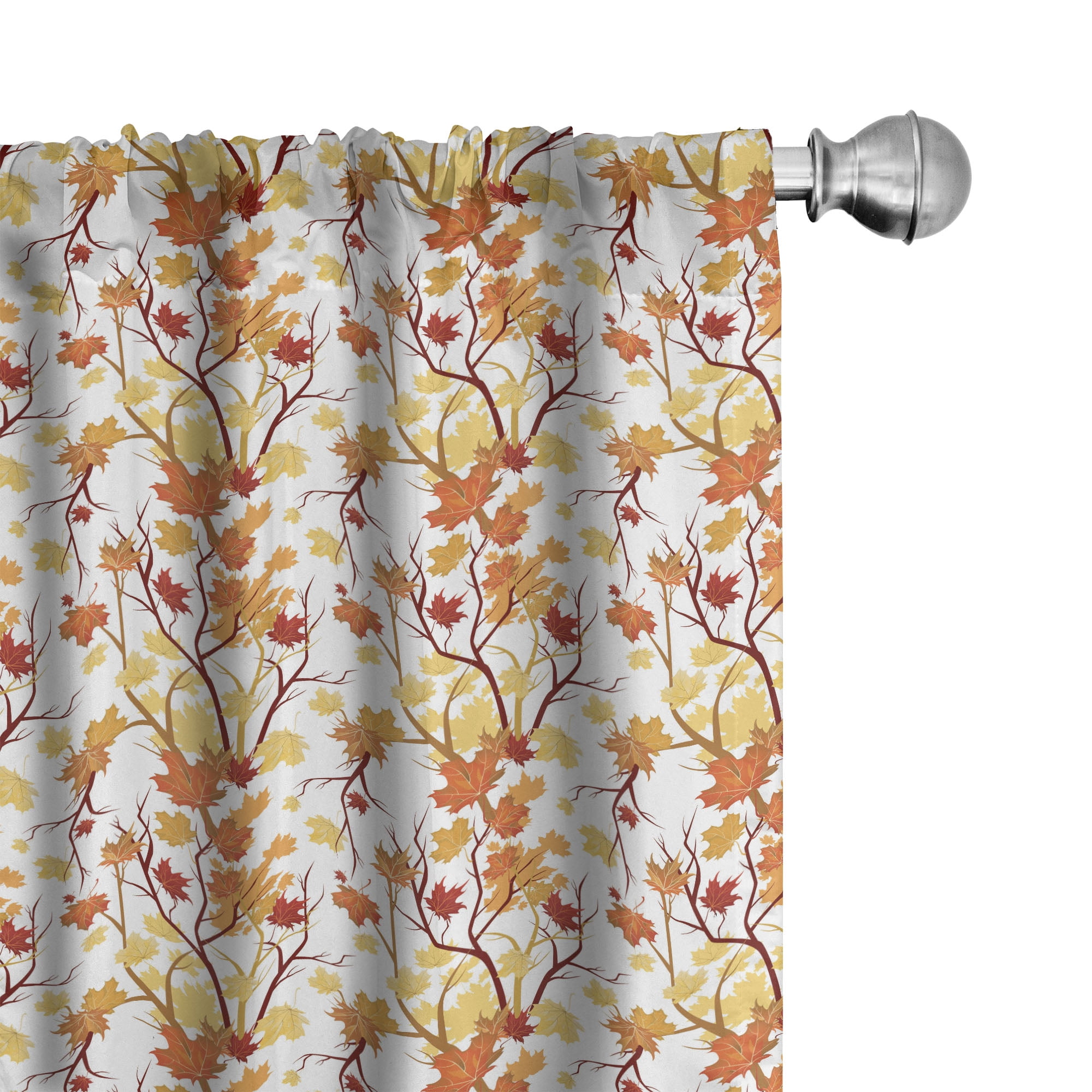 Ambesonne Fall Curtains, Autumn Season Elements Nature, Pair of 28"x63 ...