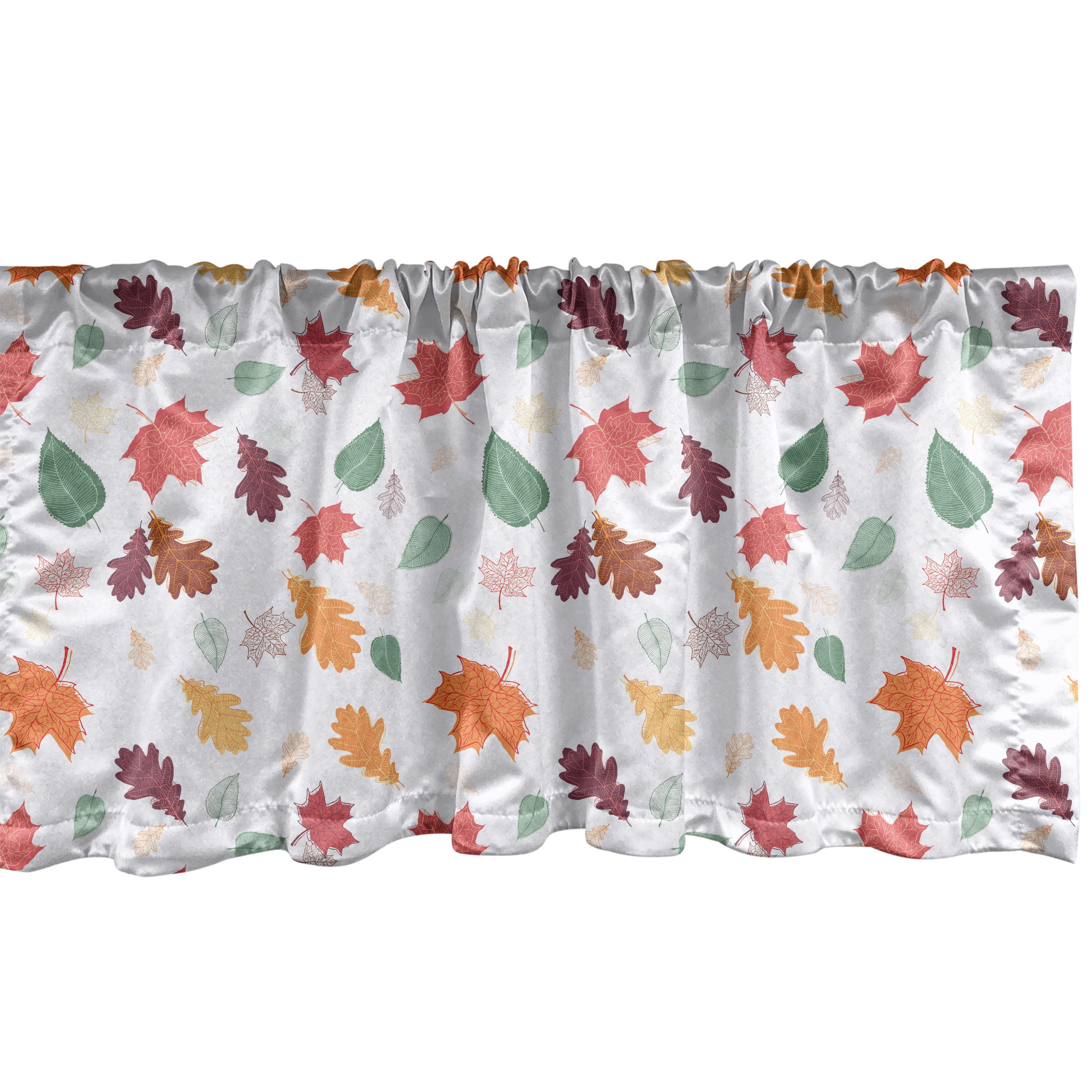 Ambesonne Fall Leaves Window Valance, Autumn Vibes Pattern, 54" X 18 ...
