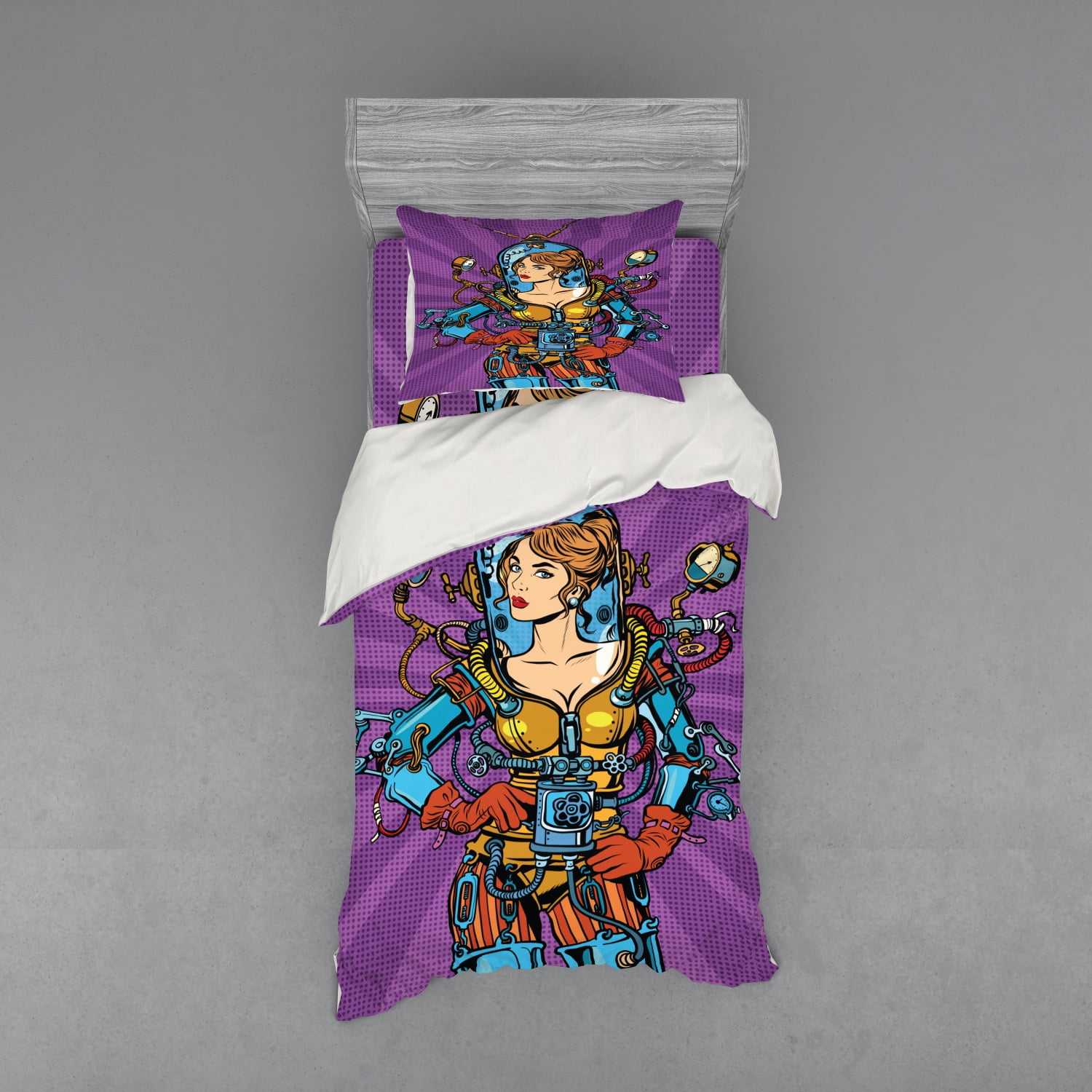 Ambesonne Fantasy Bedding Set 3 Pcs, Futuristic Sci-Fi Woman, Twin XL ...