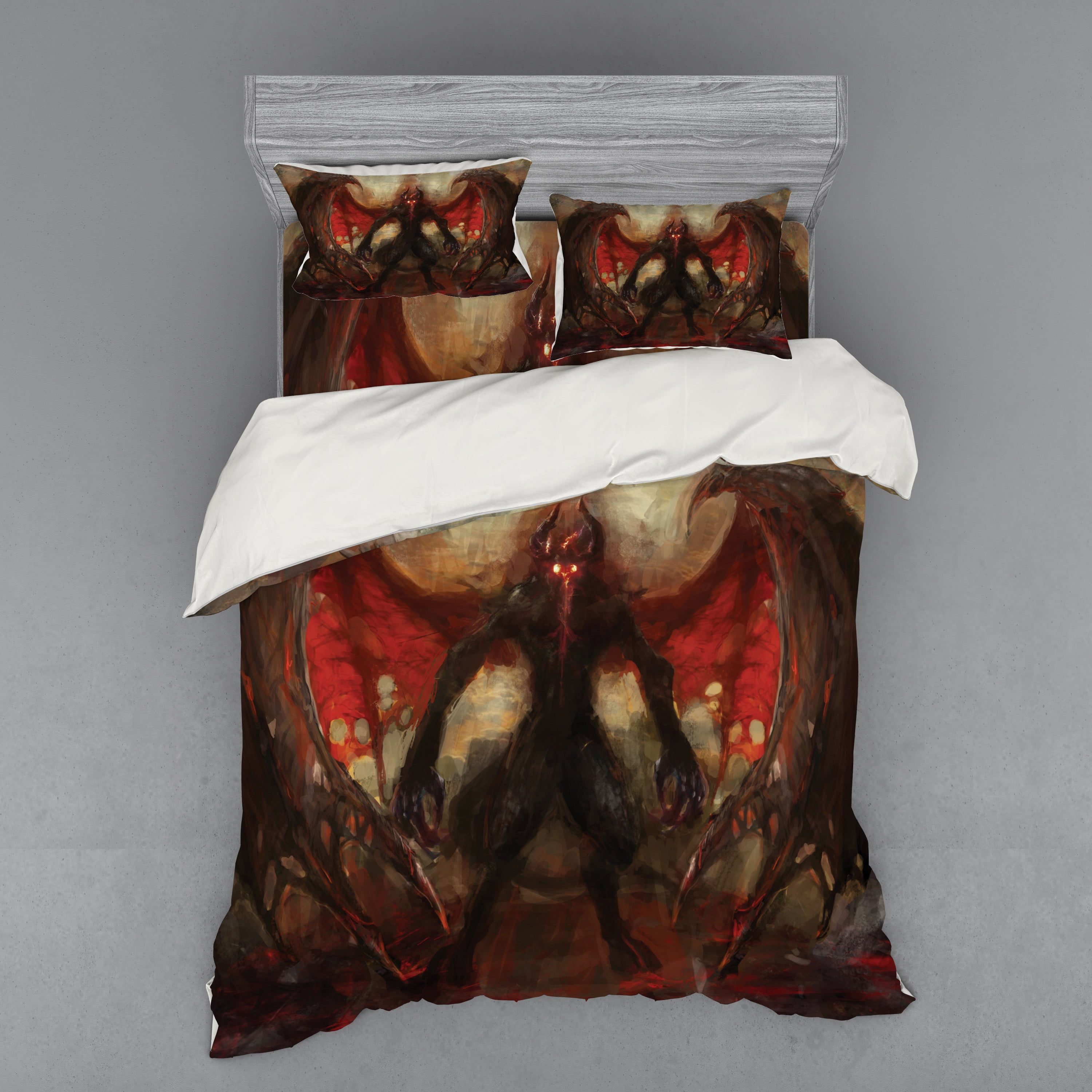 Ambesonne Fantasy Bedding Set 4 Pcs, Devil Wings Themed Design, Queen ...