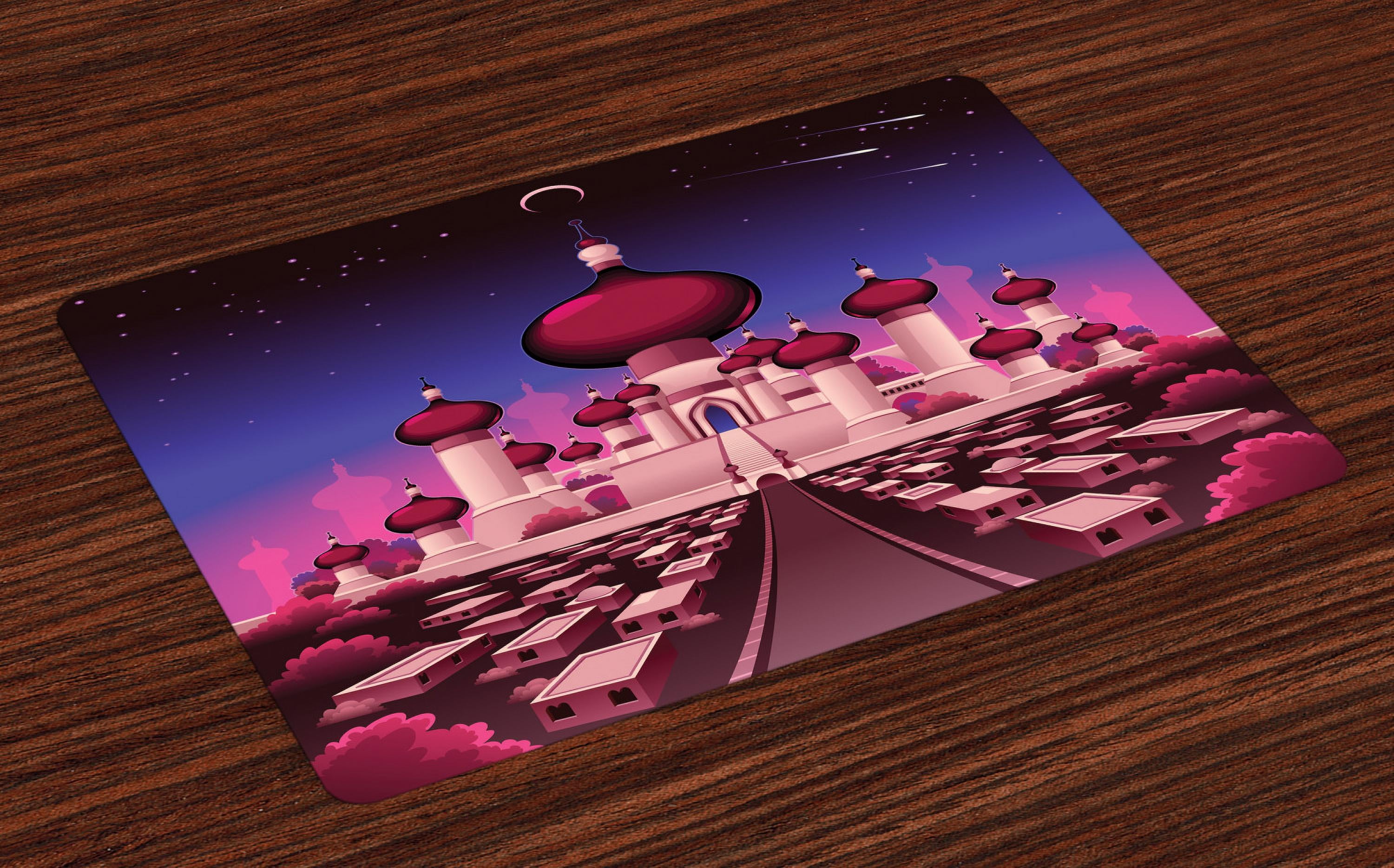 Ambesonne Fantasy Place Mats Set of 4, Castle at Night, Standard Size ...