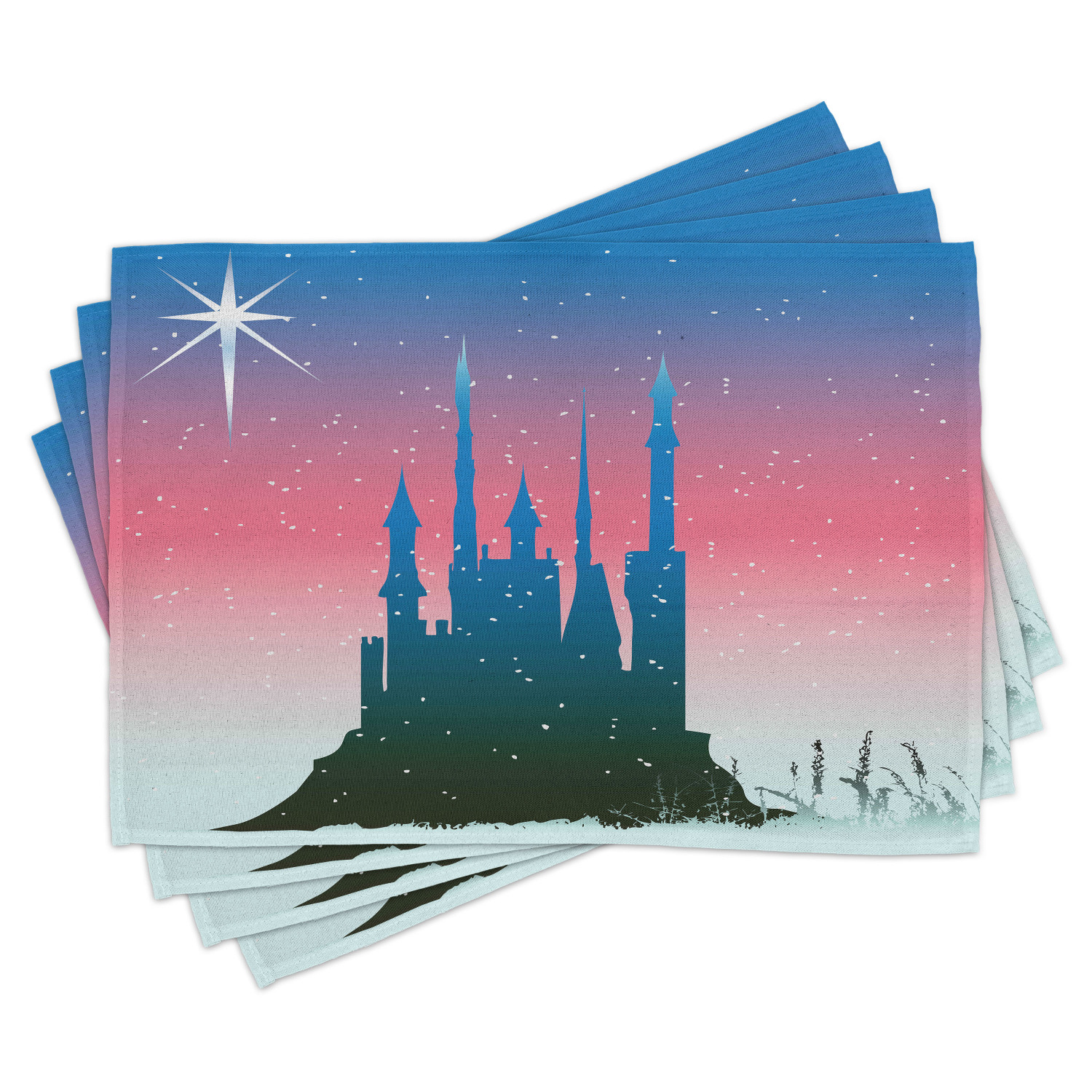 Ambesonne Fantasy Place Mats Set of 4, Medieval Castle Stars, Standard ...
