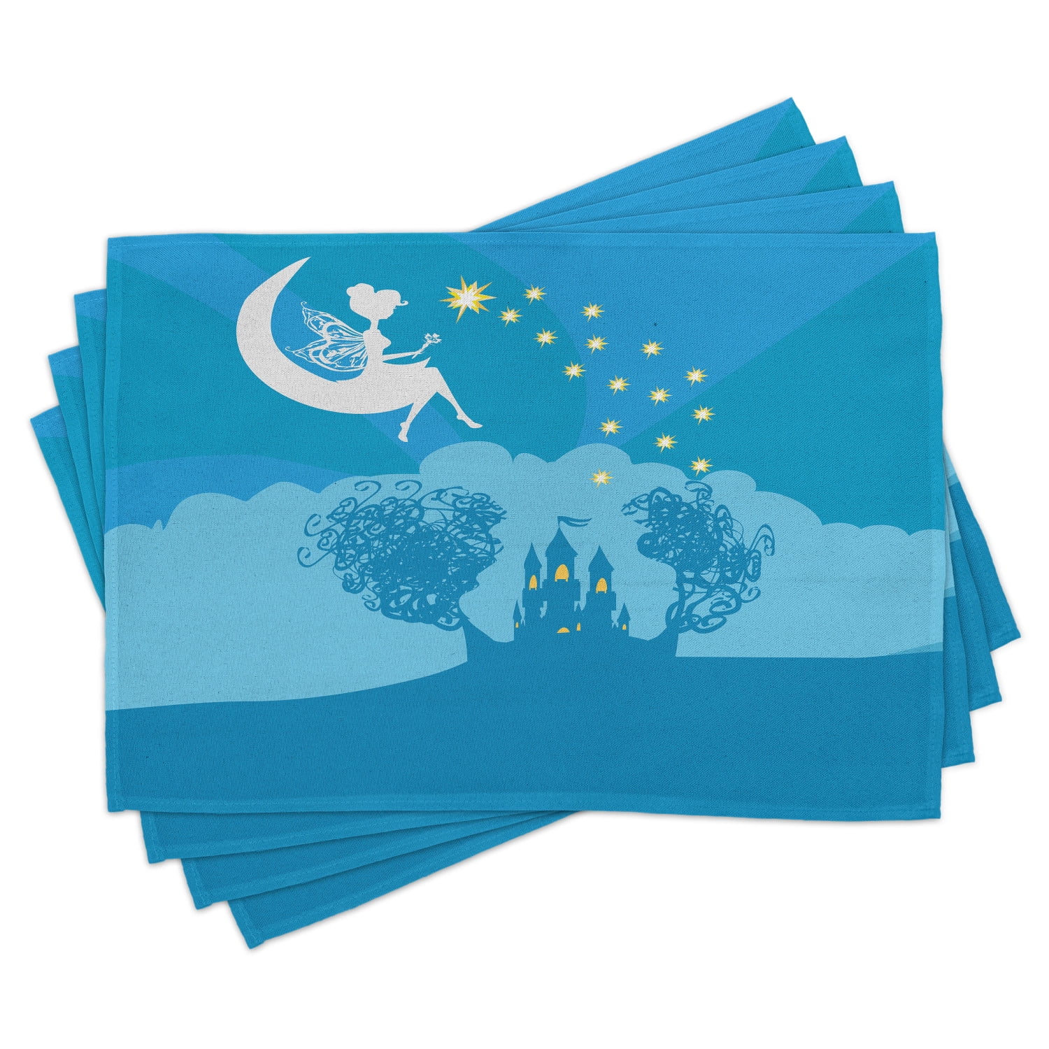 Ambesonne Fantasy Place Mats Set of 4, Tale Cartoon Girl, Standard Size ...