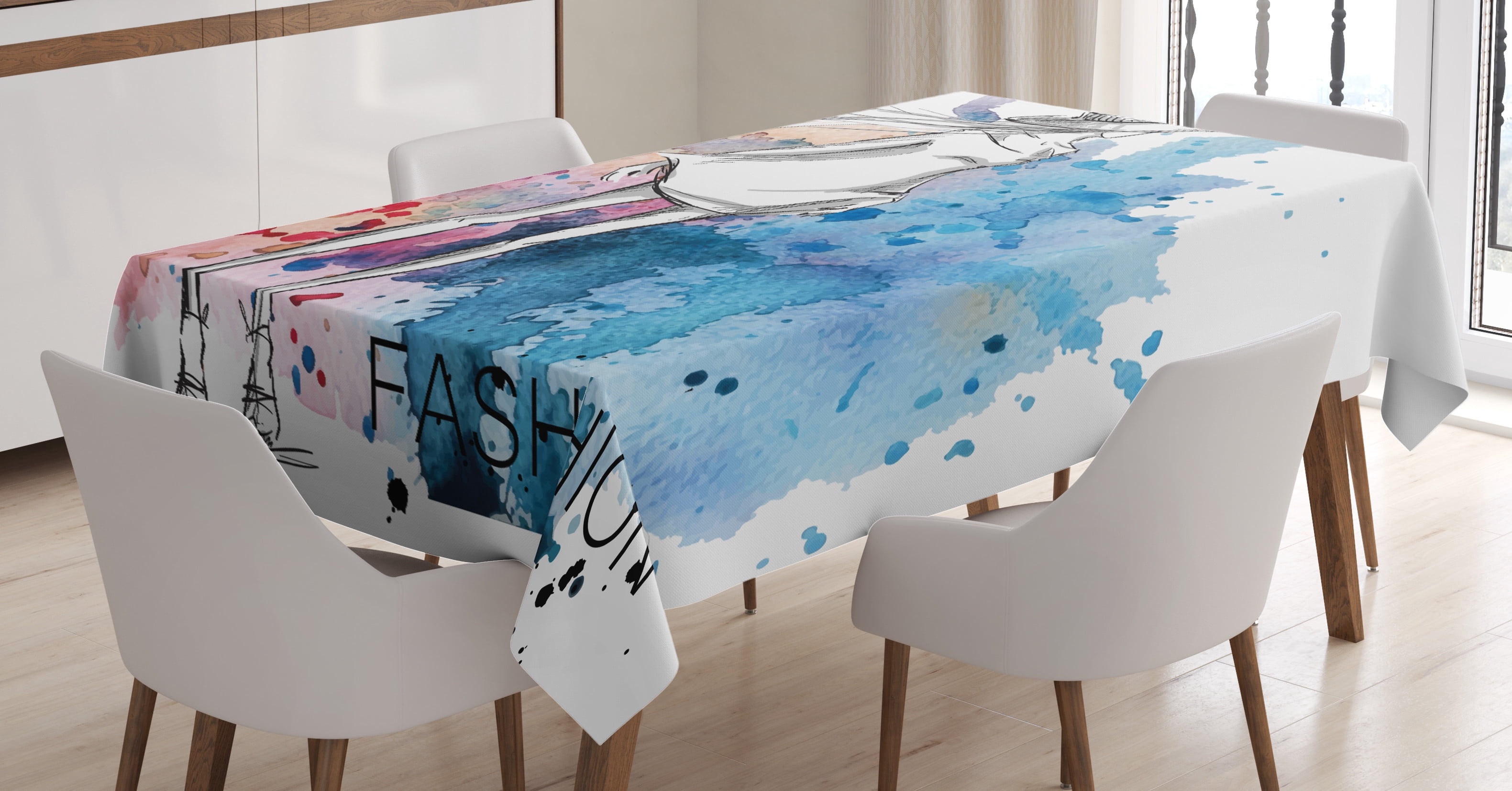 Ambesonne Fantasy Tablecloth Rectangular Table Cover, Fashion Lady with ...