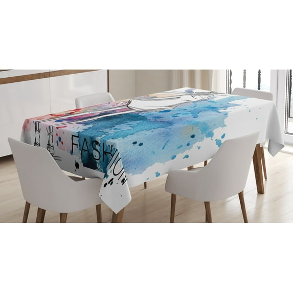Ambesonne Fantasy Tablecloth Rectangular Table Cover, Fashion Lady with ...