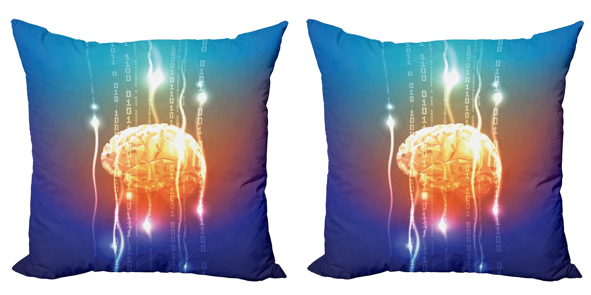 Ambesonne Fantasy Throw Pillow Cover 2 Pack, Abstract Binary Digit, 20 ...