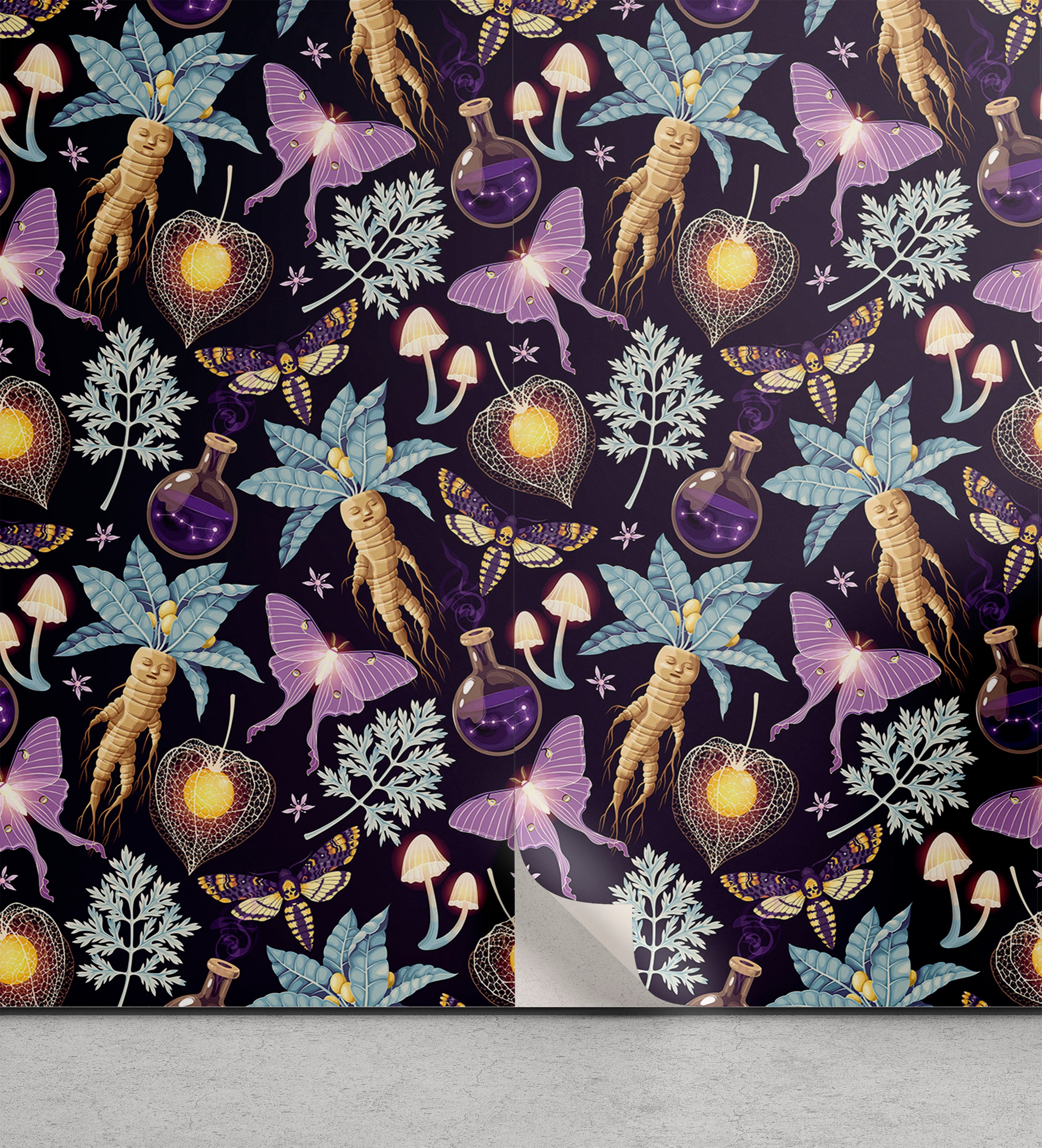 Ambesonne Fantasy Vibes Peel & Stick Wallpaper for Home, Retro Death ...