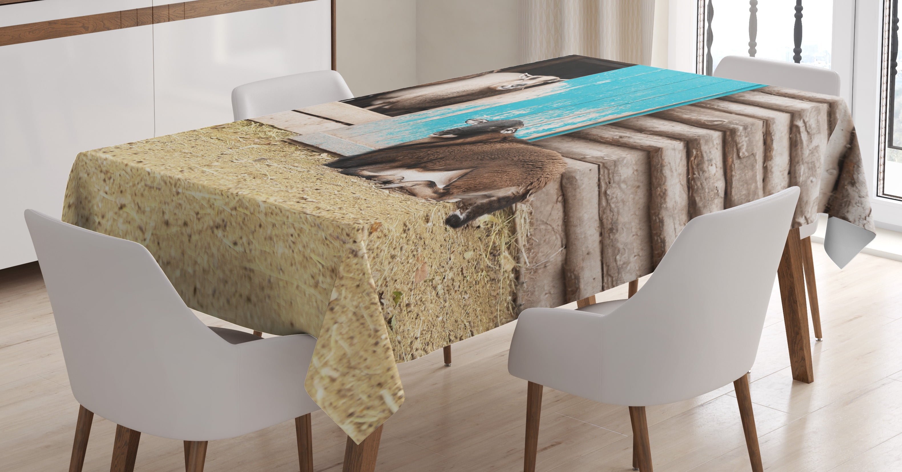 Ambesonne Farm Animal Tablecloth Rectangular Table Cover, Sheep in ...