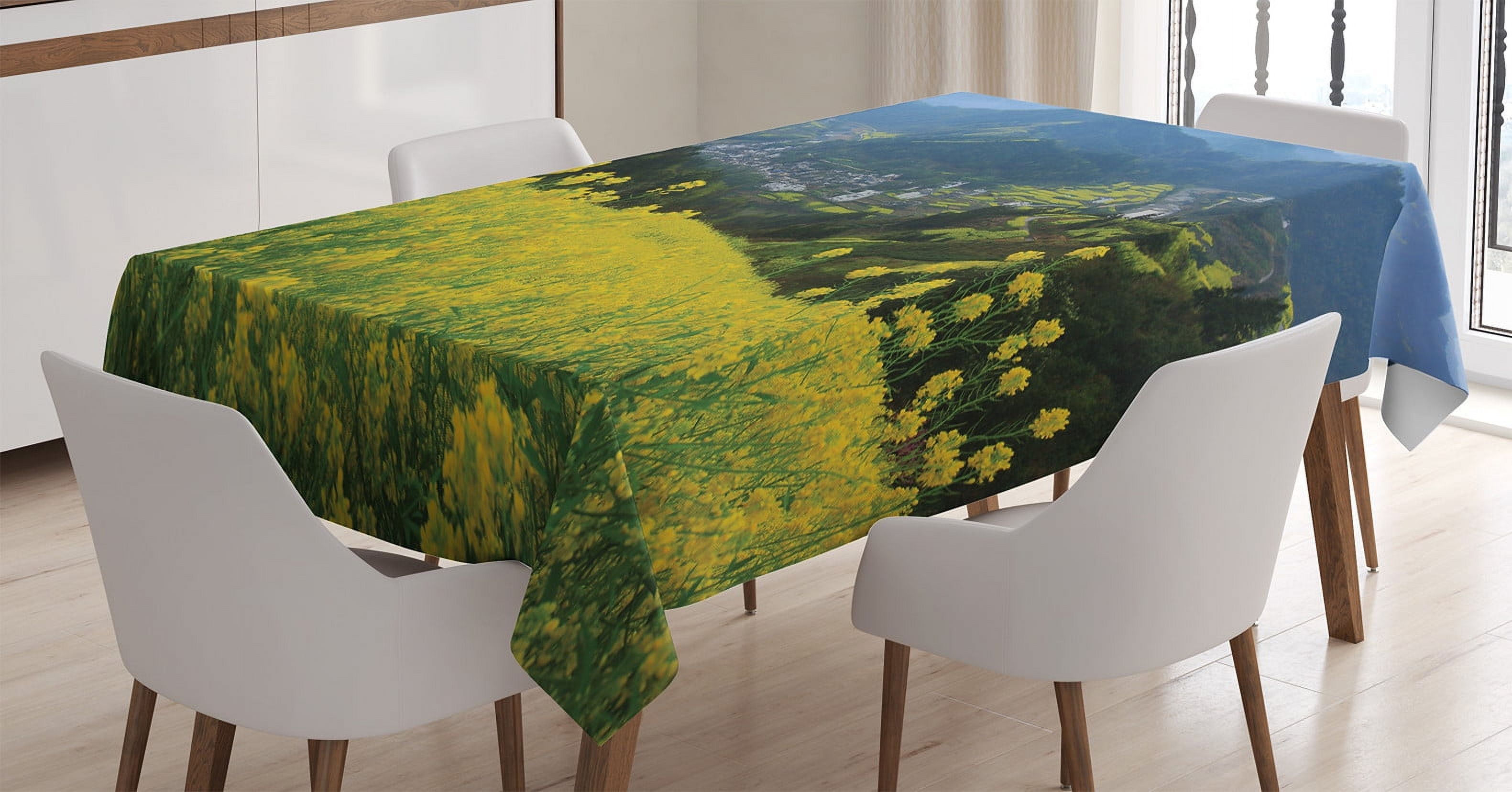 Ambesonne Farm House Tablecloth Rectangular Table Cover, Flower ...