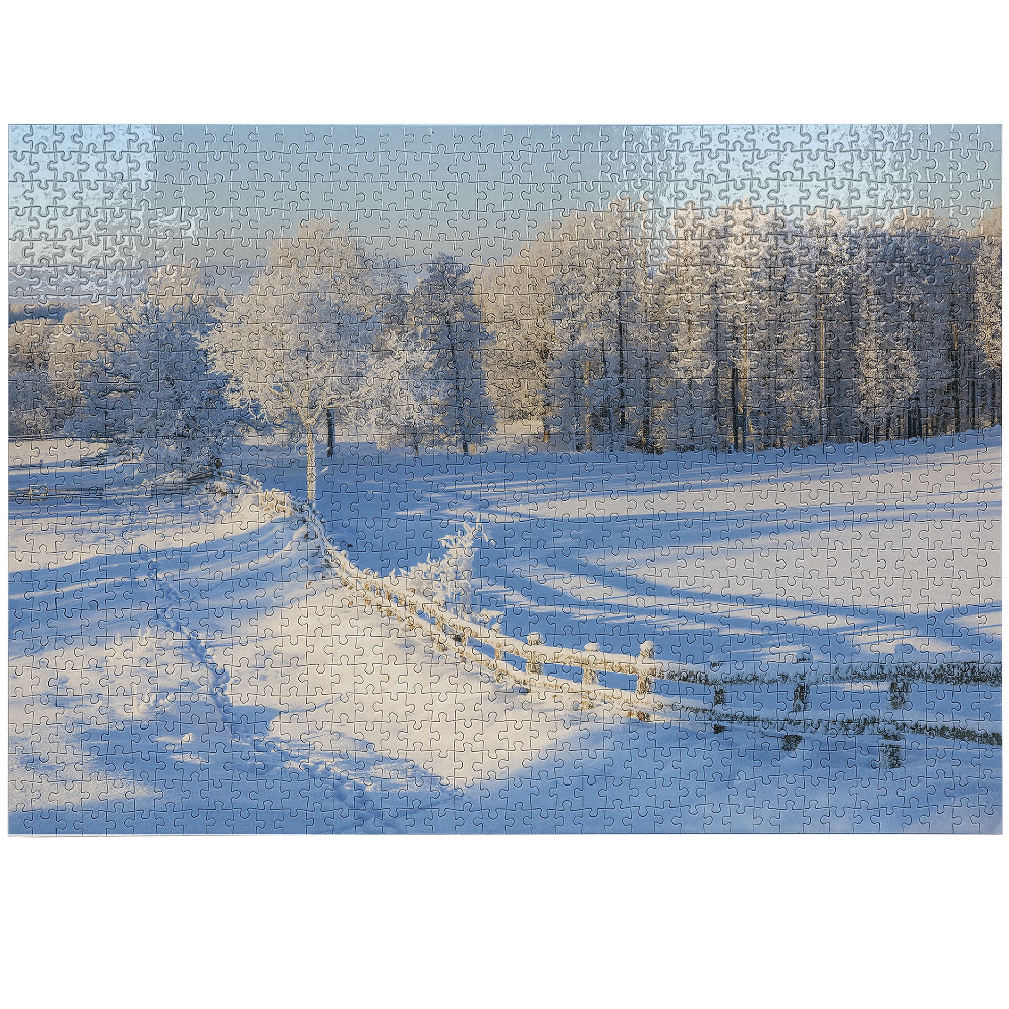 Ambesonne Farmland Jigsaw Puzzle, Winter Snowy Pines, Heirloom-Quality ...