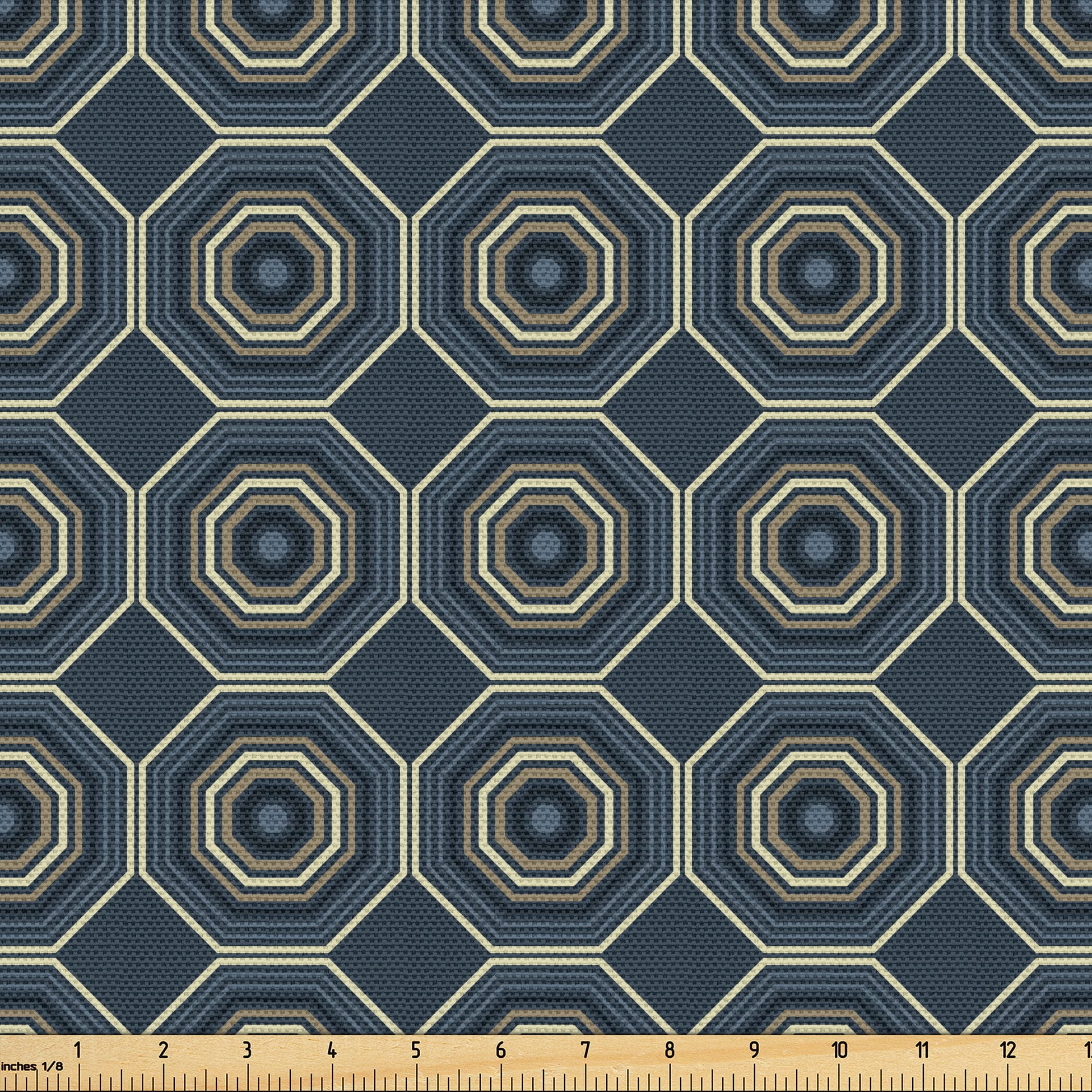 Ambesonne Fashion Fabric by the Yard Upholstery, Overlapping Hexagons ...