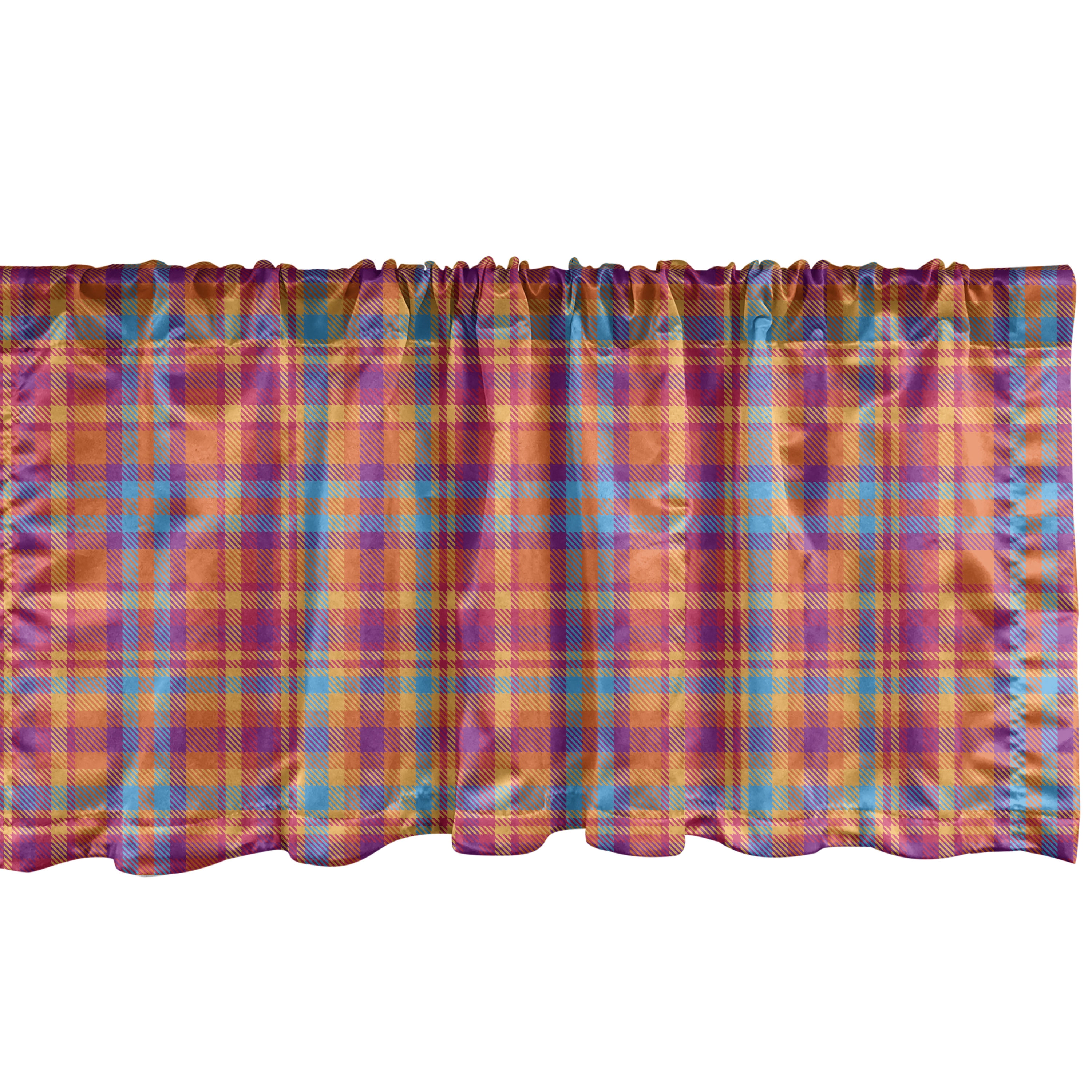 Ambesonne Fashion Window Valance, Scottish Plaid Ornament Art, 42" x 18 ...