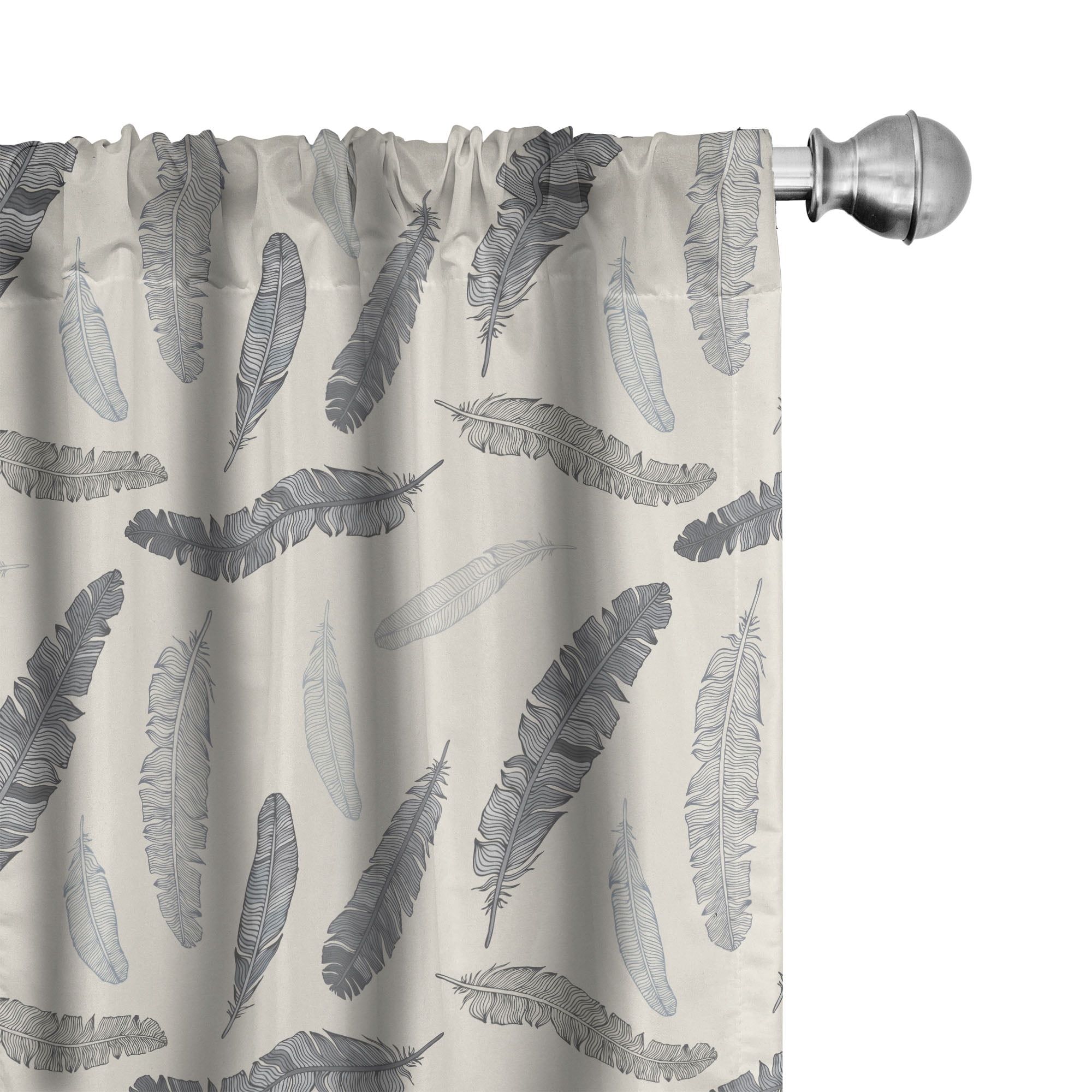 Ambesonne Feather Curtains, Composition of Quills, Pair of 28"x84 ...