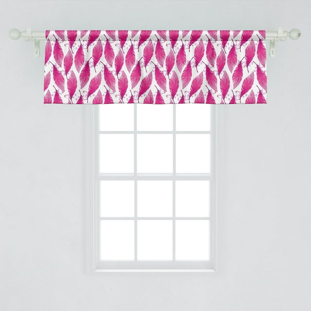 Ambesonne Feathers Window Valance Romantic Ornate Element 54 X 18