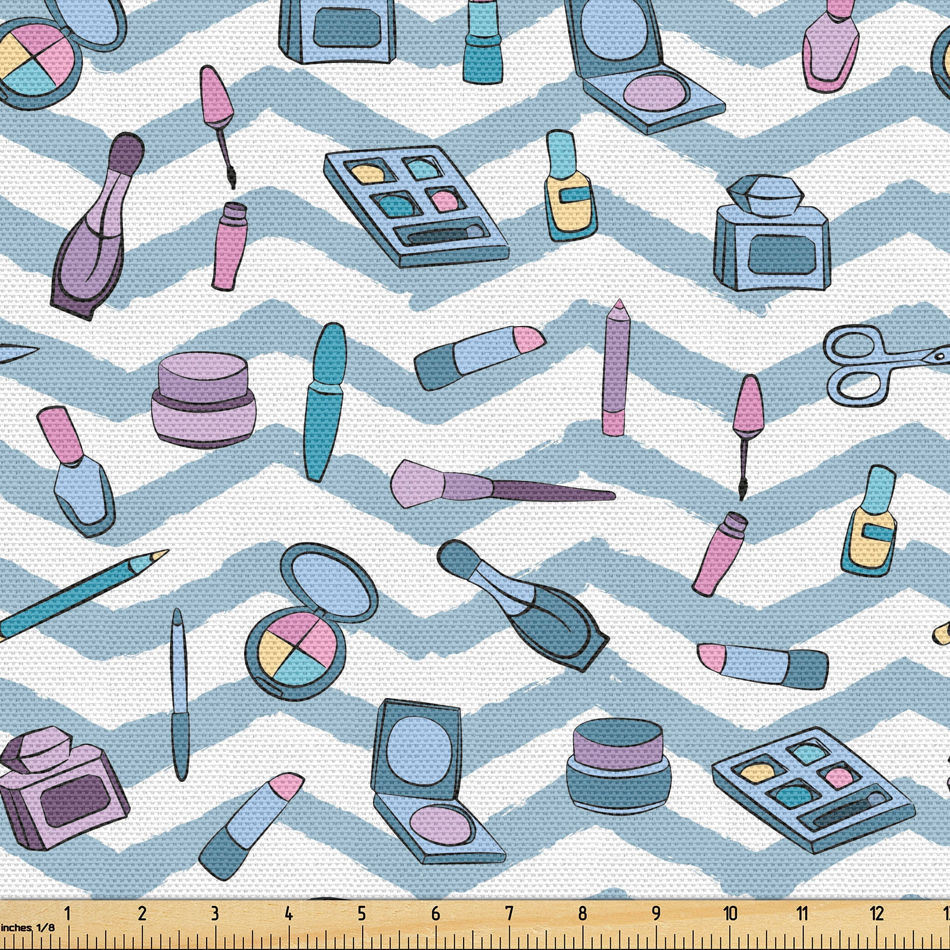 Ambesonne Feminine Fabric by the Yard Upholstery, Ladies Beauty Makeup ...