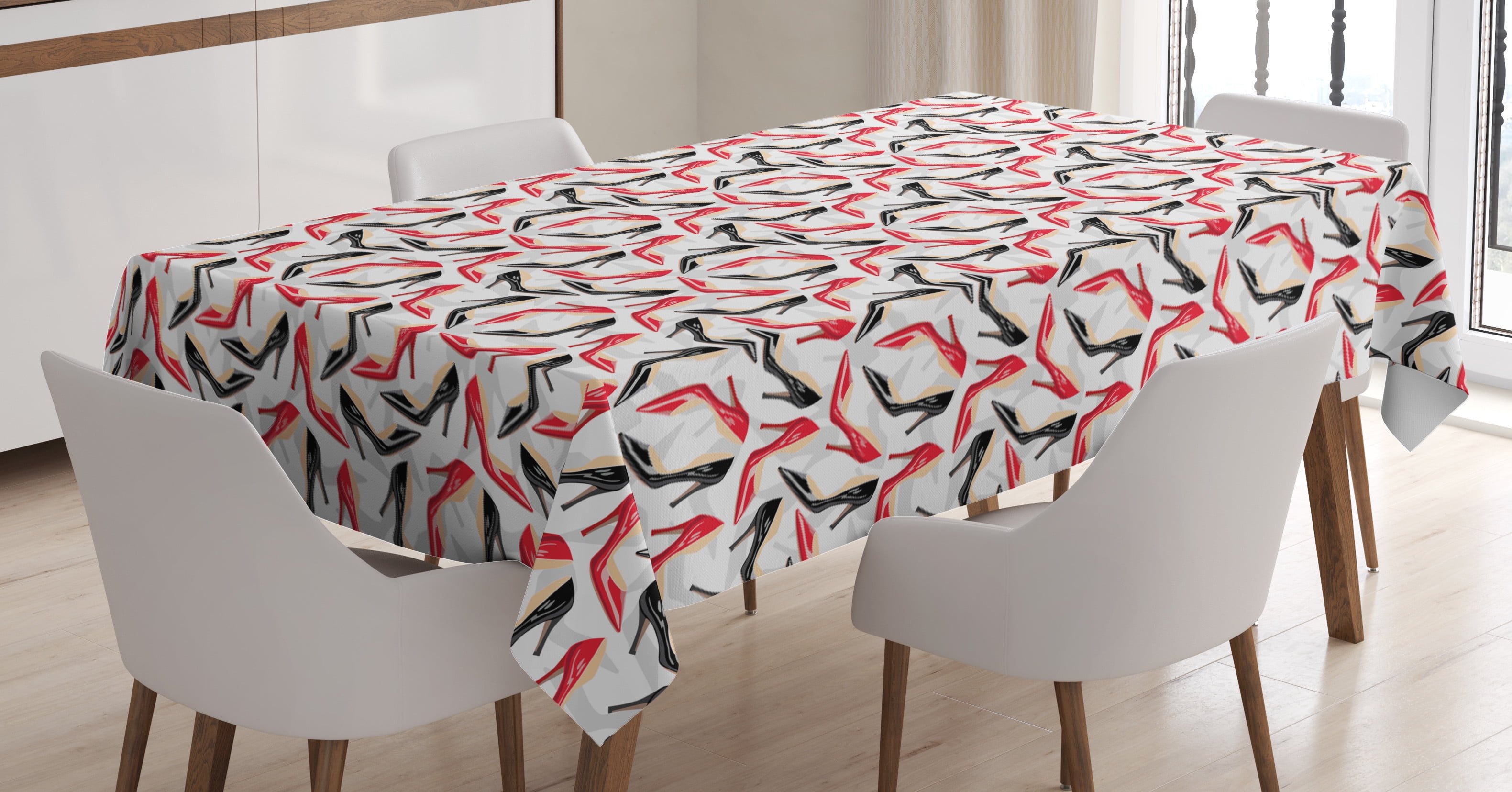 Ambesonne Feminine Tablecloth Rectangular Table Cover, Stiletto Shoes ...